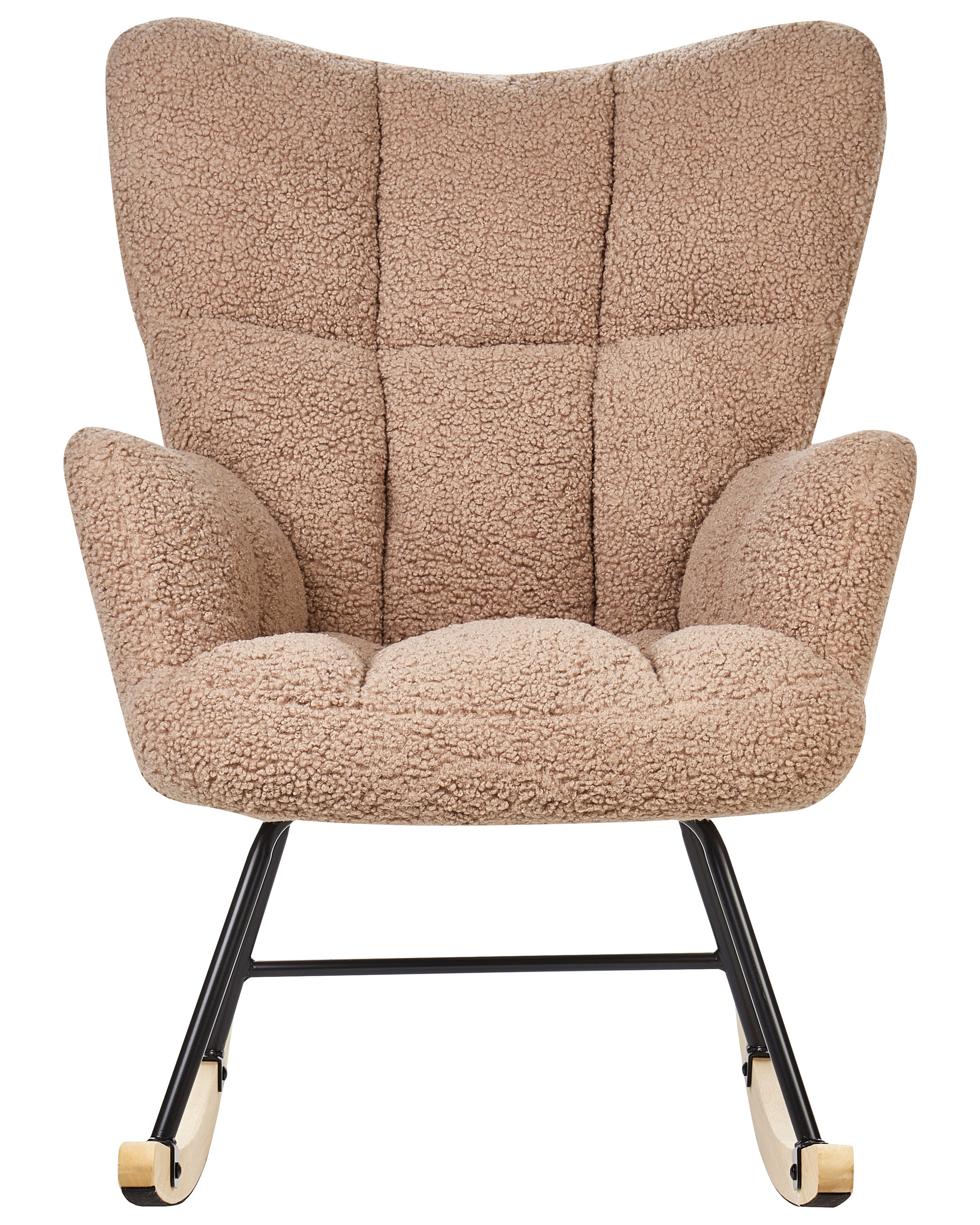 Rocking Chair OULU Boucle Sand Beige | Beliani.co.uk