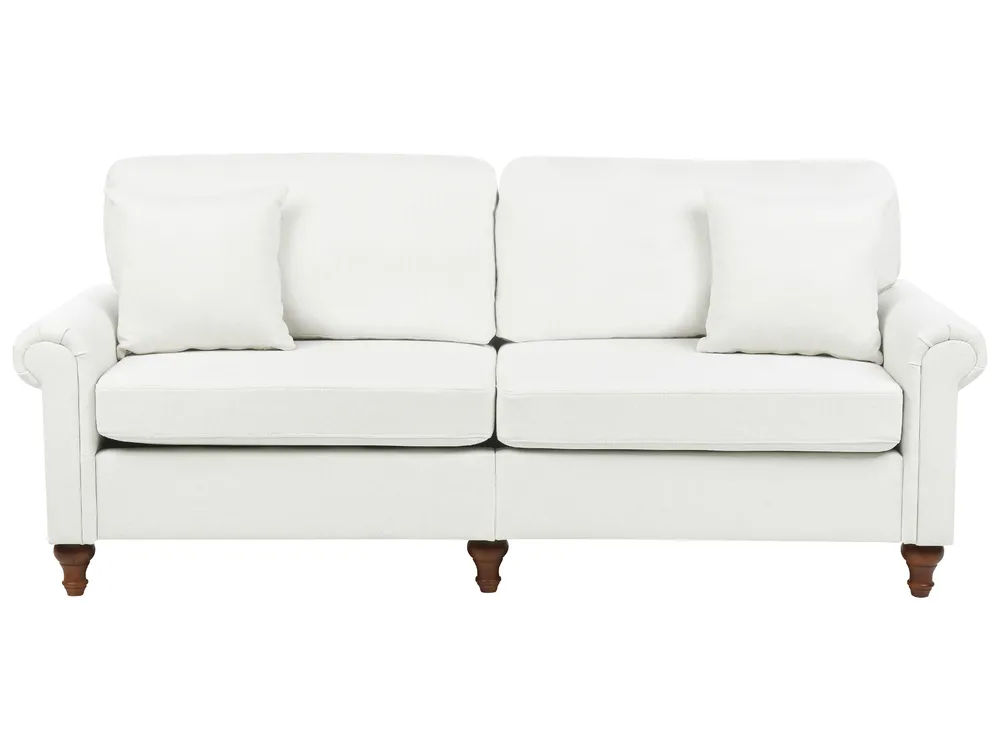 Sofa 3 Seater GINNERUP Fabric Off-White | Beliani.co.uk