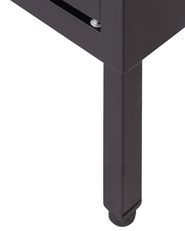 3 Door Metal LED Sideboard with Glass Display Black NEWPORT | Beliani.co.uk