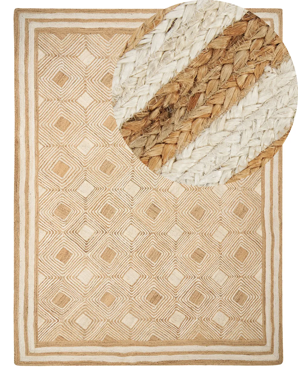 Rug YENIKOY Beige 200 x 300 cm Jute | Beliani.co.uk