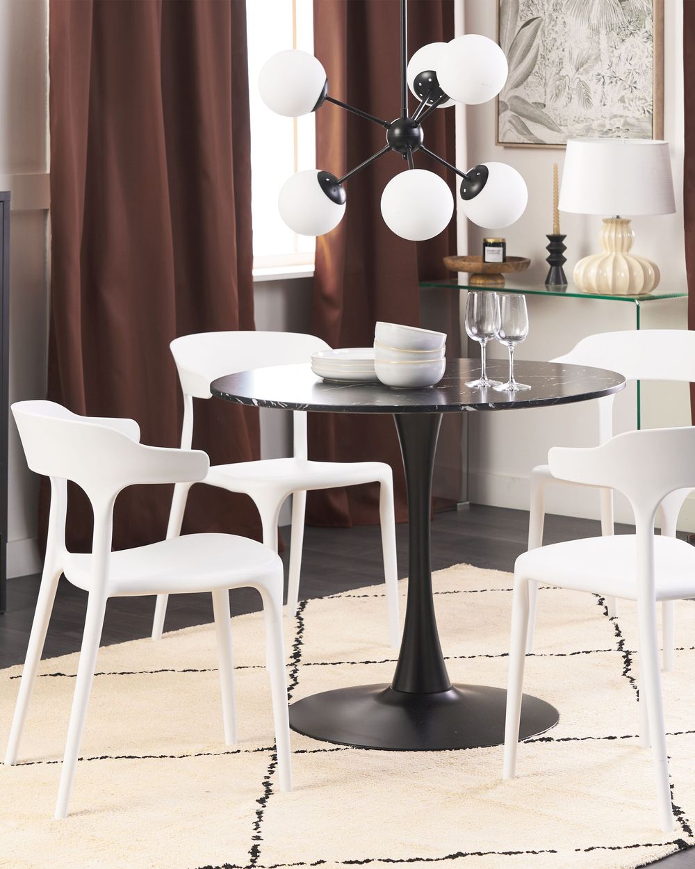Set of 4 dining chairs white store