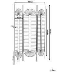 3 panelers rumdeler NOALE Sort 135 cm 170 cm | Beliani.dk