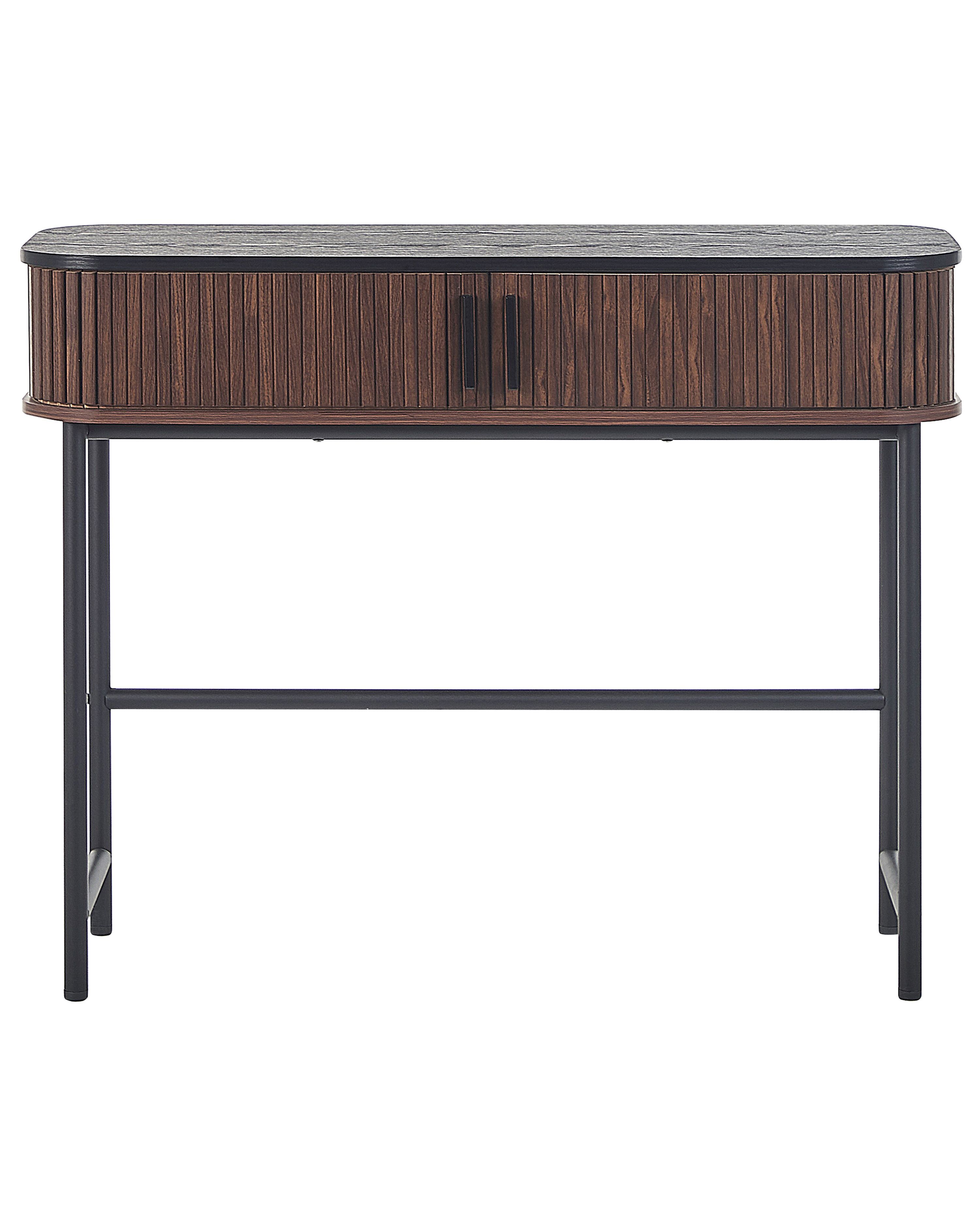Console Table Dark Wood with Black JOSE | Beliani.co.uk
