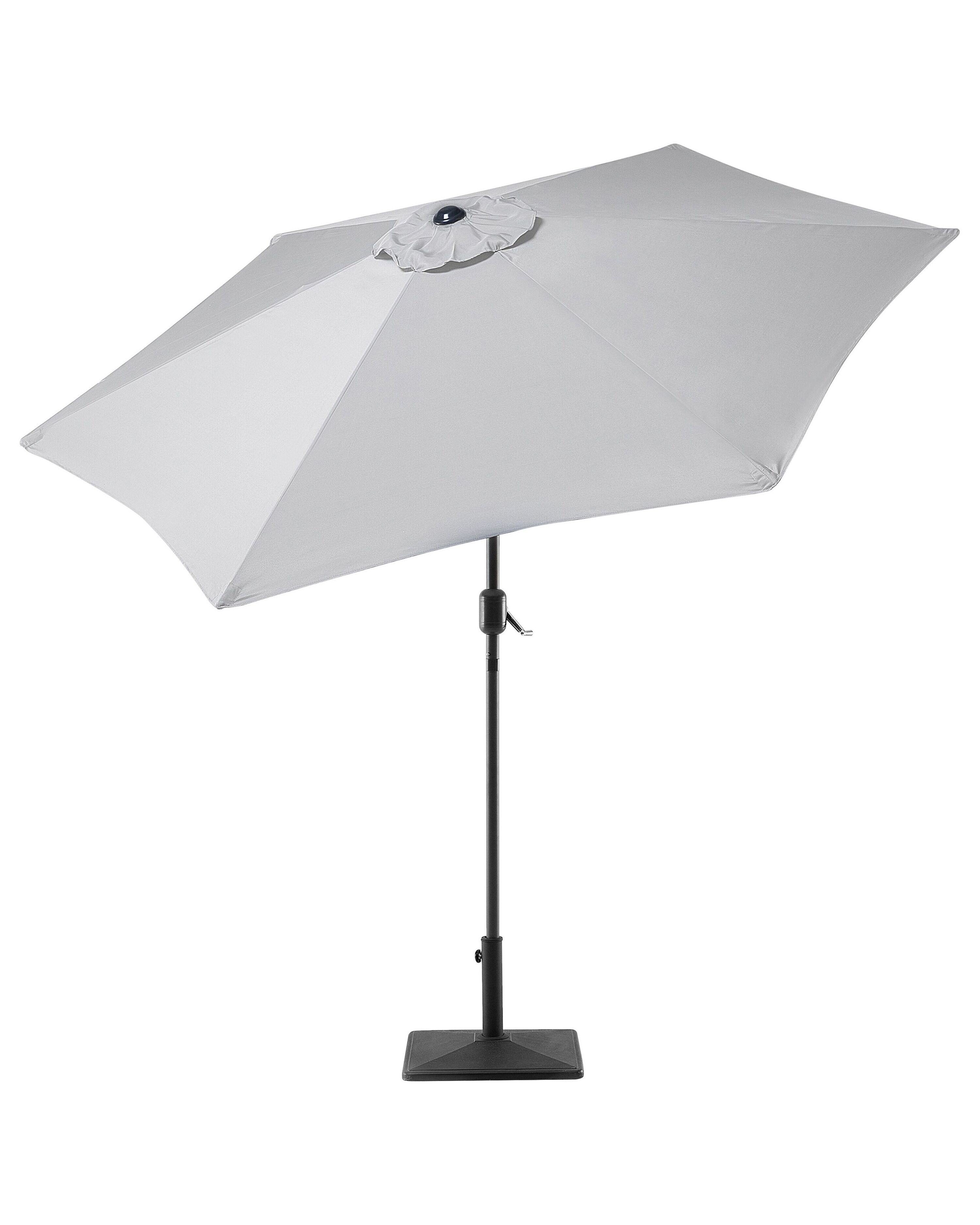 Garden Parasol ⌀ 2.7 m Light Grey VARESE | Beliani.co.uk