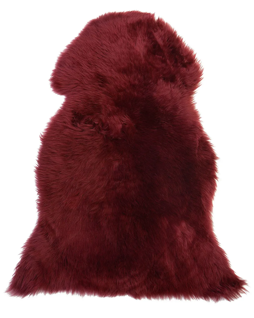 Sheepskin Rug ULURU Burgundy 65 x 110 cm | Beliani.co.uk