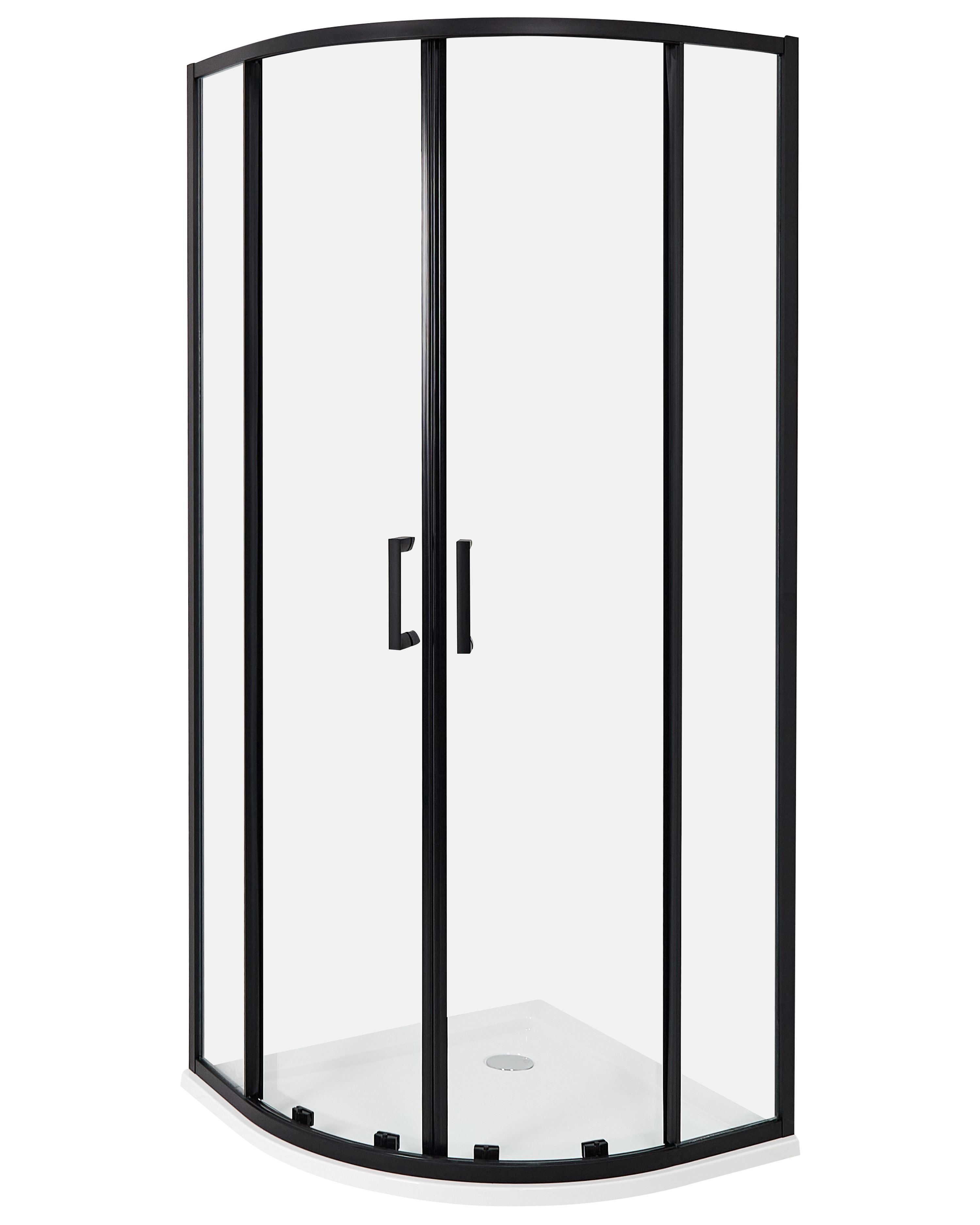 Shower Enclosure JUKATAN 800 x 800 x 1850 mm Black | Beliani.co.uk