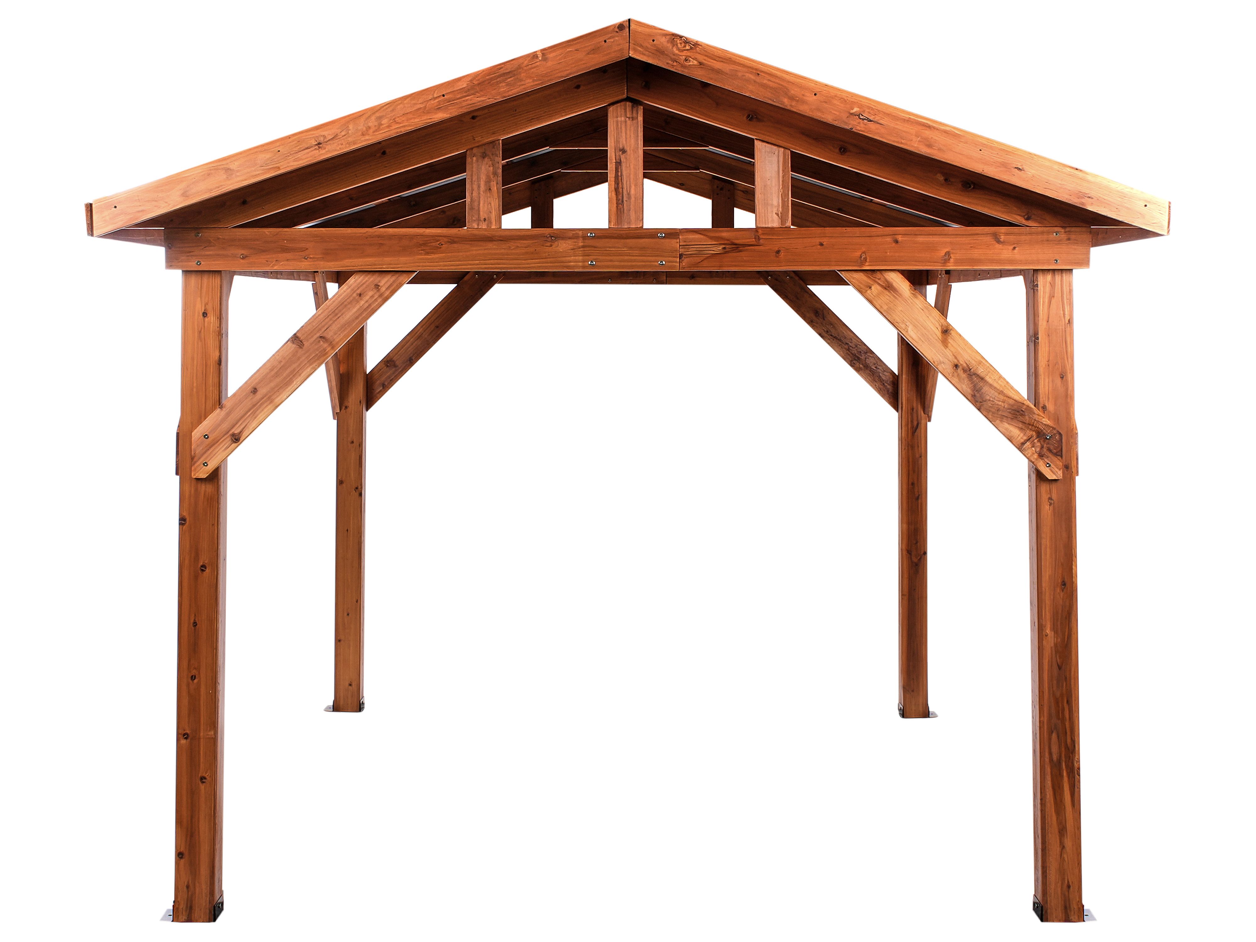 Gazebo SECCHIA Fir Wood 296 cm 350 cm Brown/ Grey | Beliani.co.uk