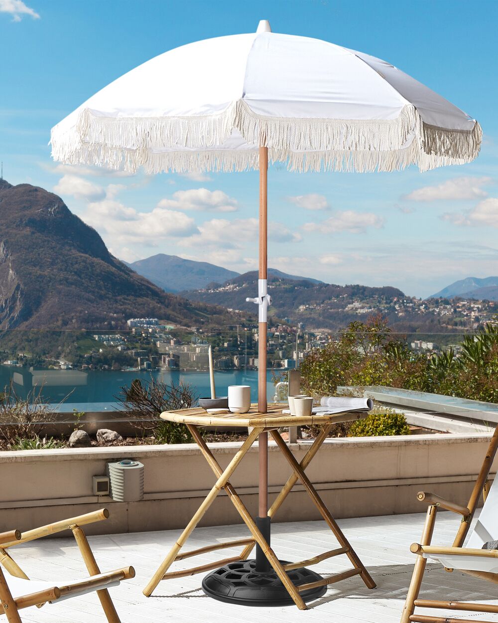 Garden Market Parasol 1.5 m White MONDELLO Beliani