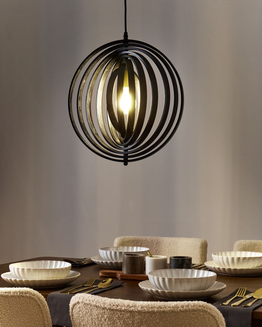 Loftlampe BONITO Bambustræ Lysebrun | Beliani.dk