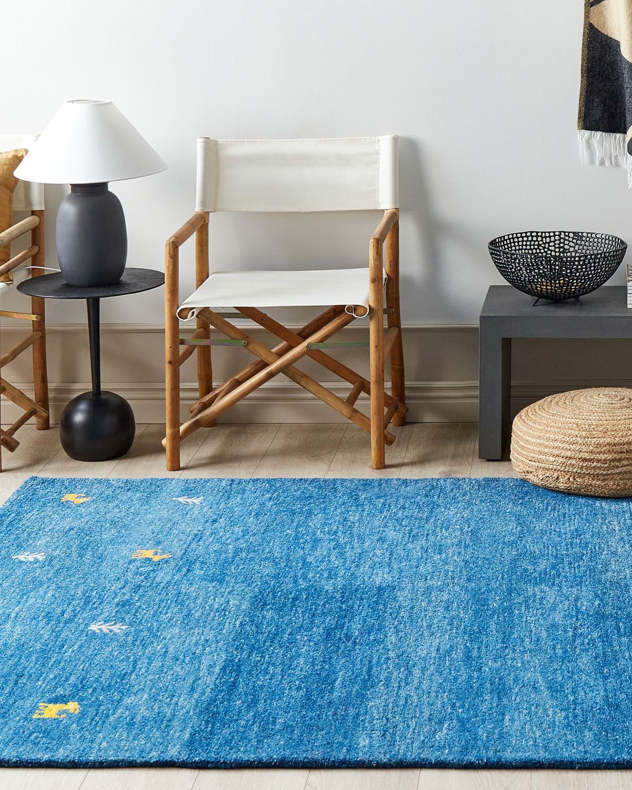 Gabbeh Teppich Wolle blau 160 x 230 cm Kurzflor CALTI | Beliani.at
