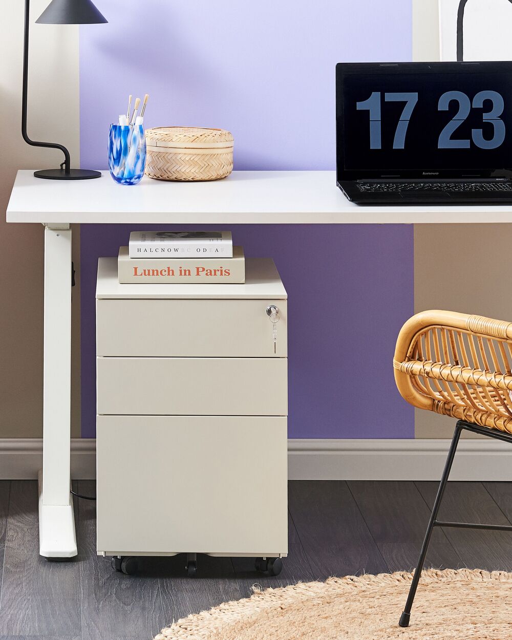 Desk Screen 80 x 40 cm Yellow WALLY | Beliani.co.uk