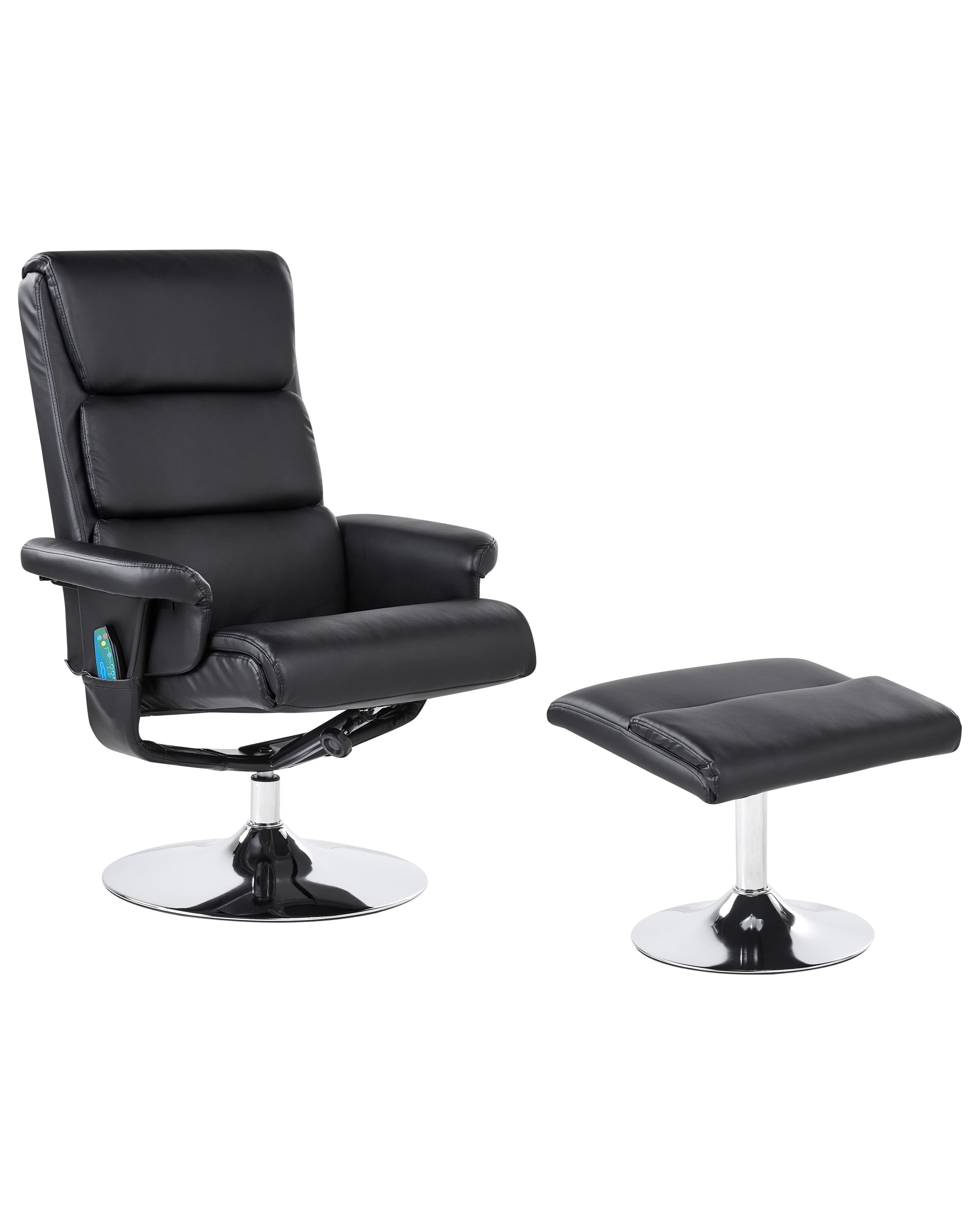 Recliner Chair LEGEND with Footstool Faux Leather Black | Beliani.co.uk