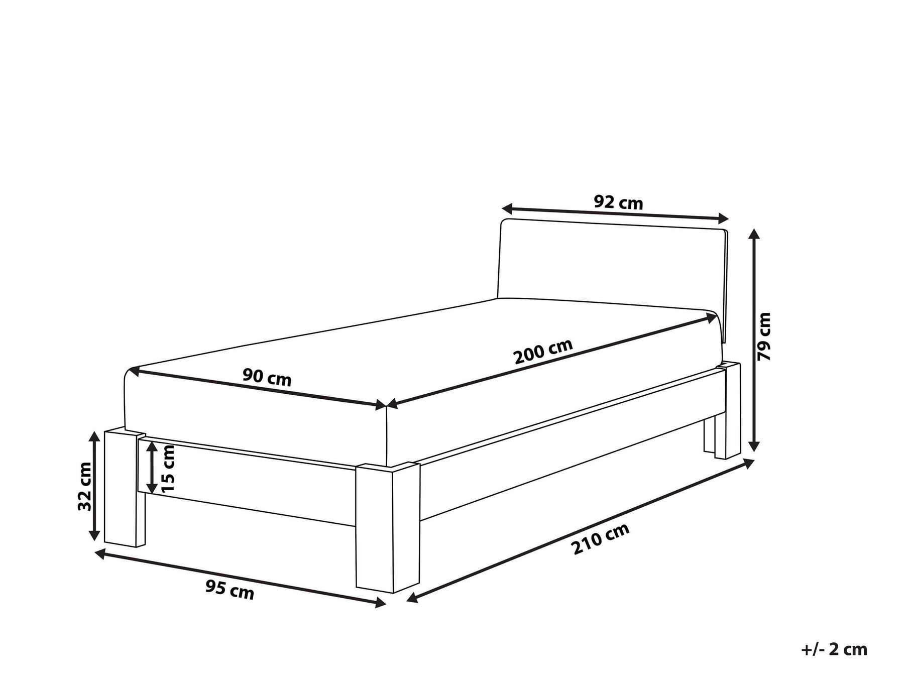 Bed Pine Wood ROYAN 90 x 200 cm (EU Single) White | Beliani.co.uk