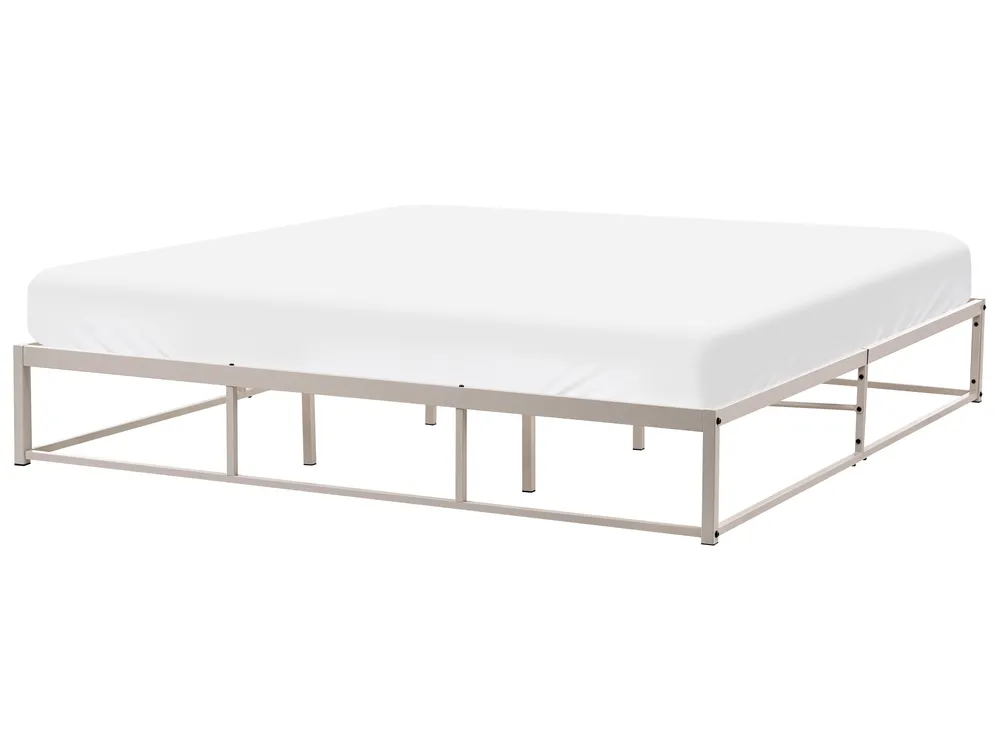 Letto senza testata Metallo VIRY 180 x 200 cm Beige chiaro | Beliani.it