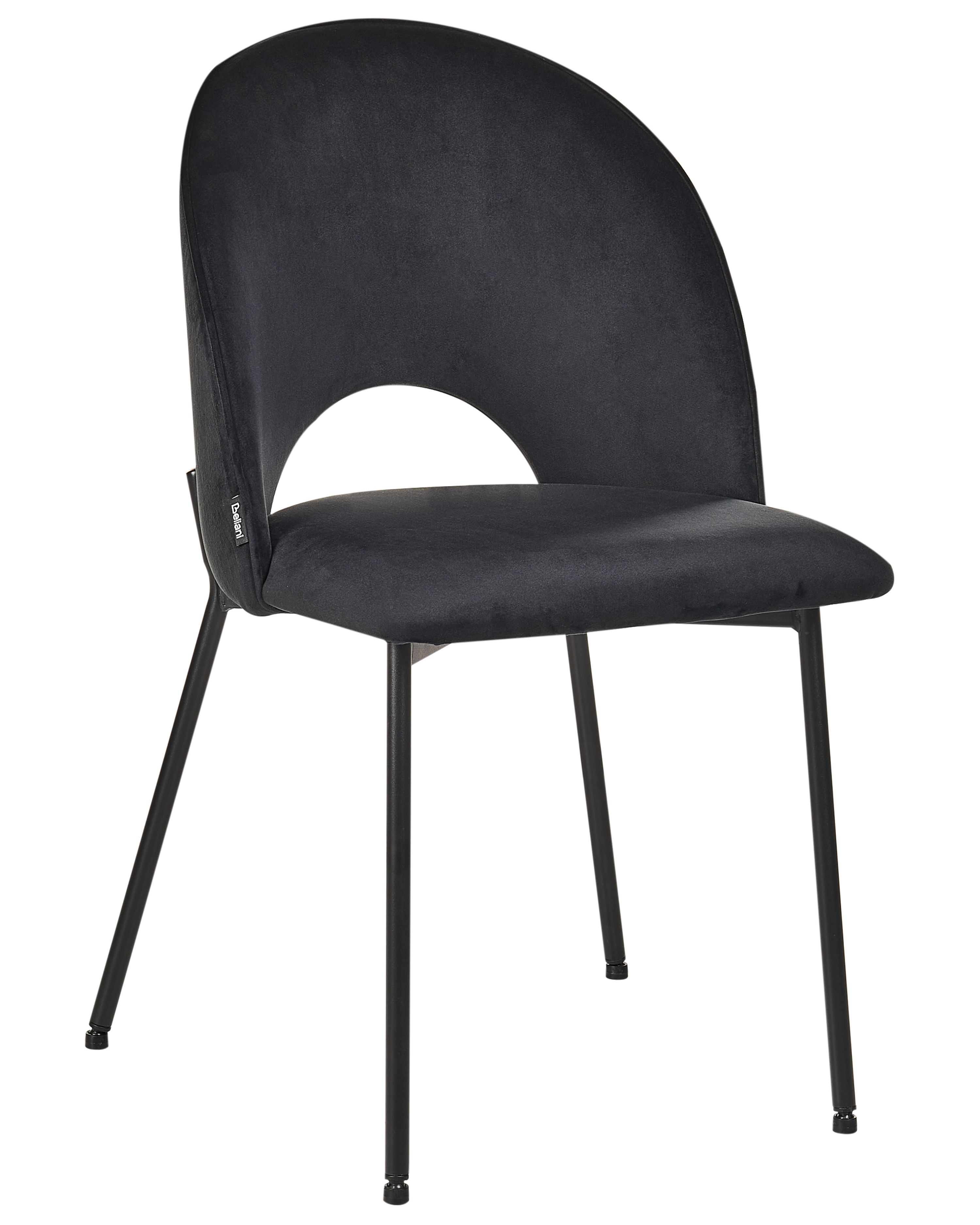 Set med 2 matstolar COVELO Sammet Svart | Beliani.se