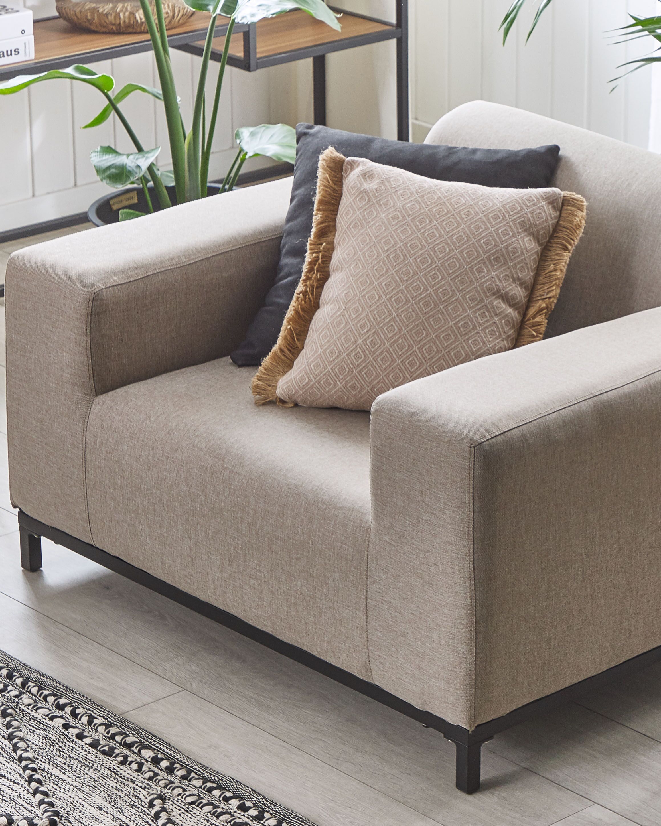 Armchair ROVIGO Fabric Beige | Beliani.co.uk