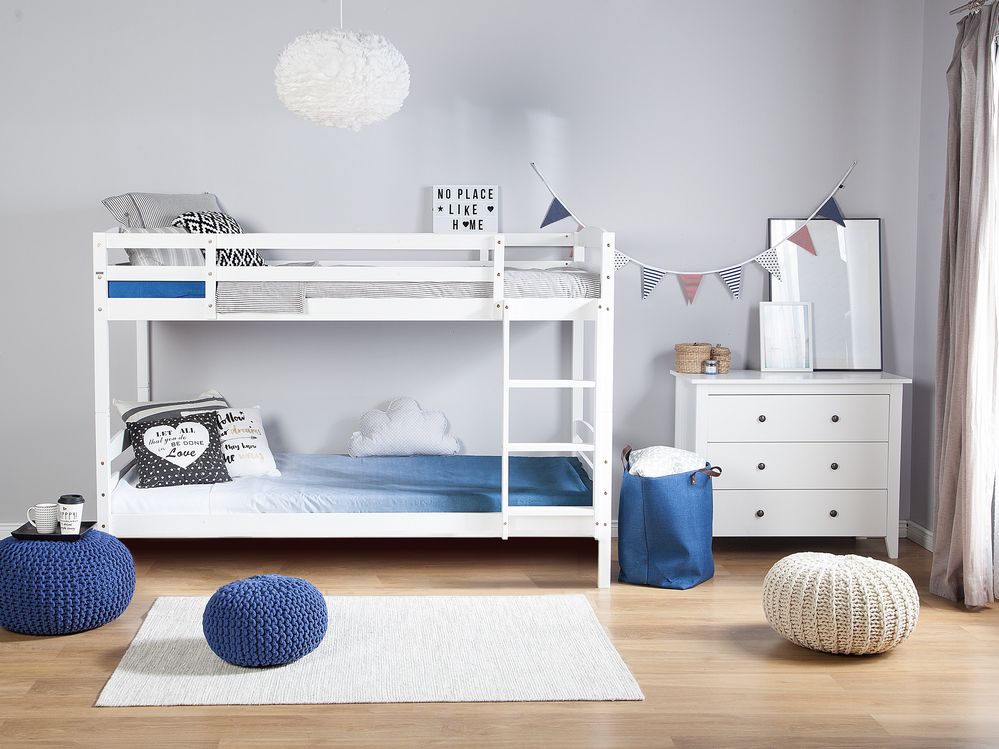 Wooden EU Single Size Bunk Bed White REGAT Beliani