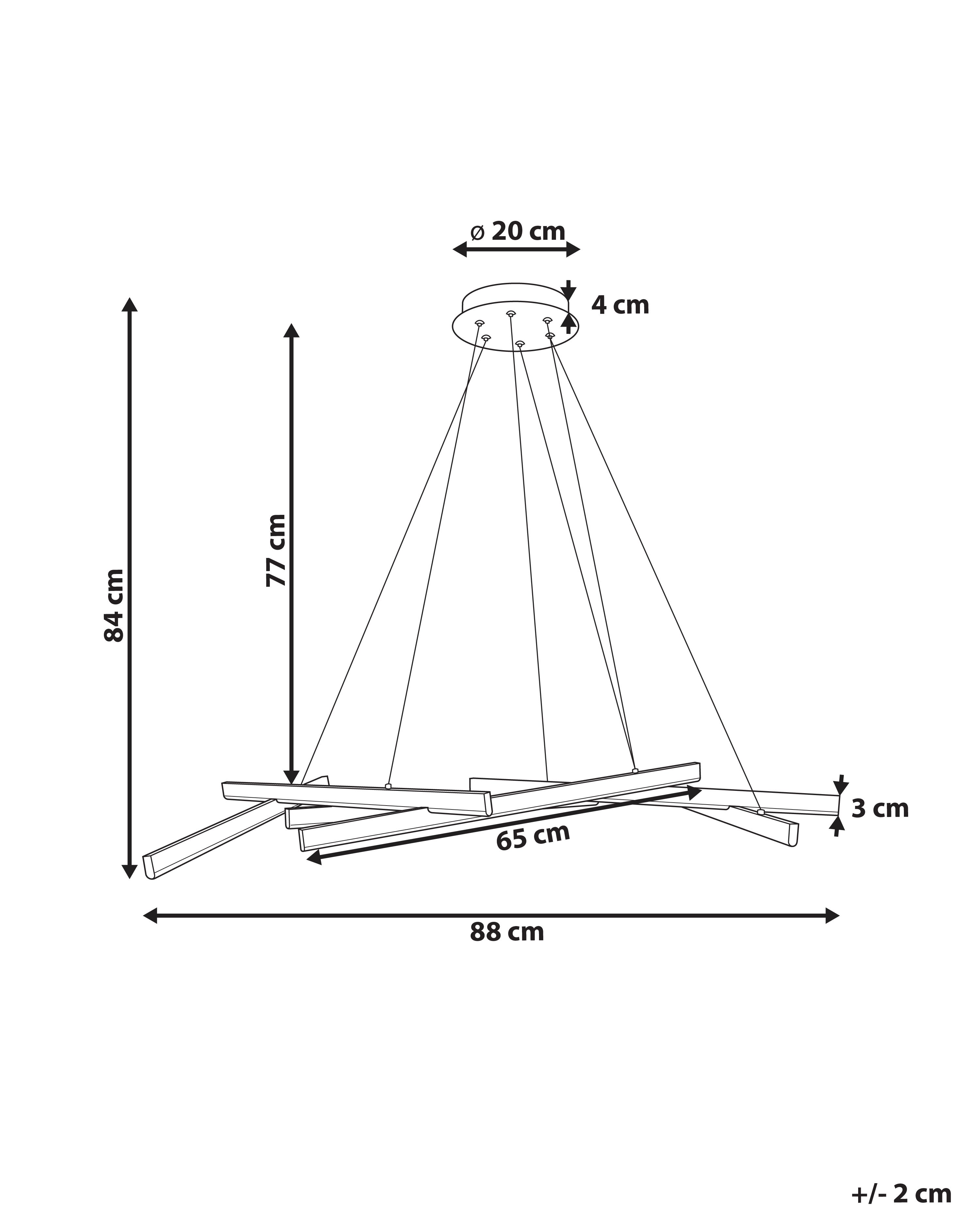 LED Hängeleuchte KANDRA mit Dimmer Metall Schwarz | Beliani.at