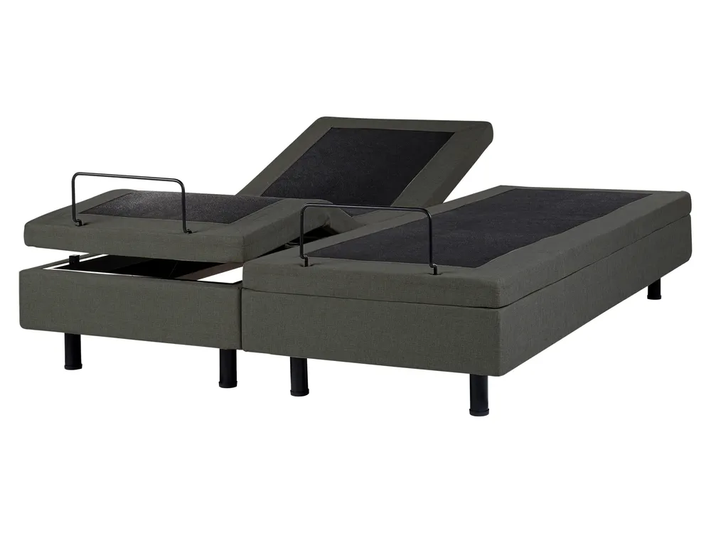 Justerbar seng uden hovedgærde CASTELLAN 160 x 200 cm Mørkegrå | Beliani.dk