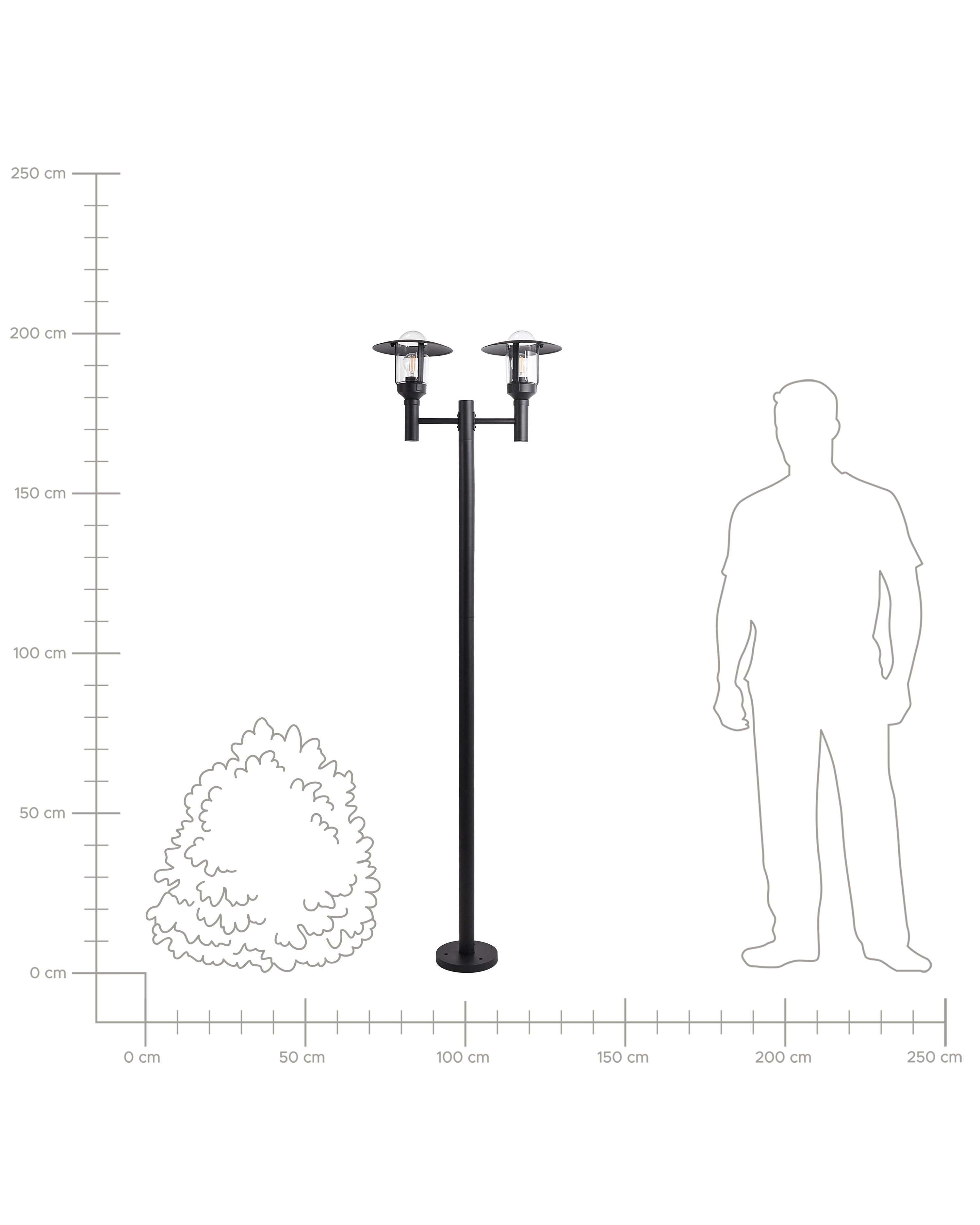 2 Light Outdoor Lamp Post Black TIZU | Beliani.co.uk