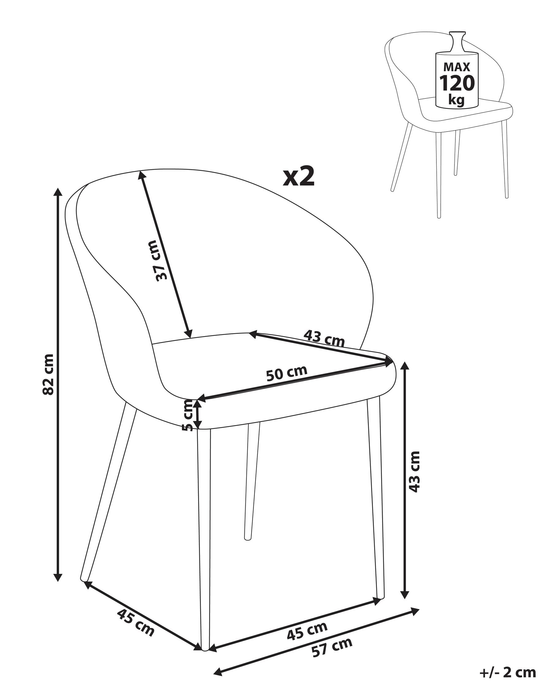 Sæt med 2 spisebordsstole MASON Boucle | Beliani.dk
