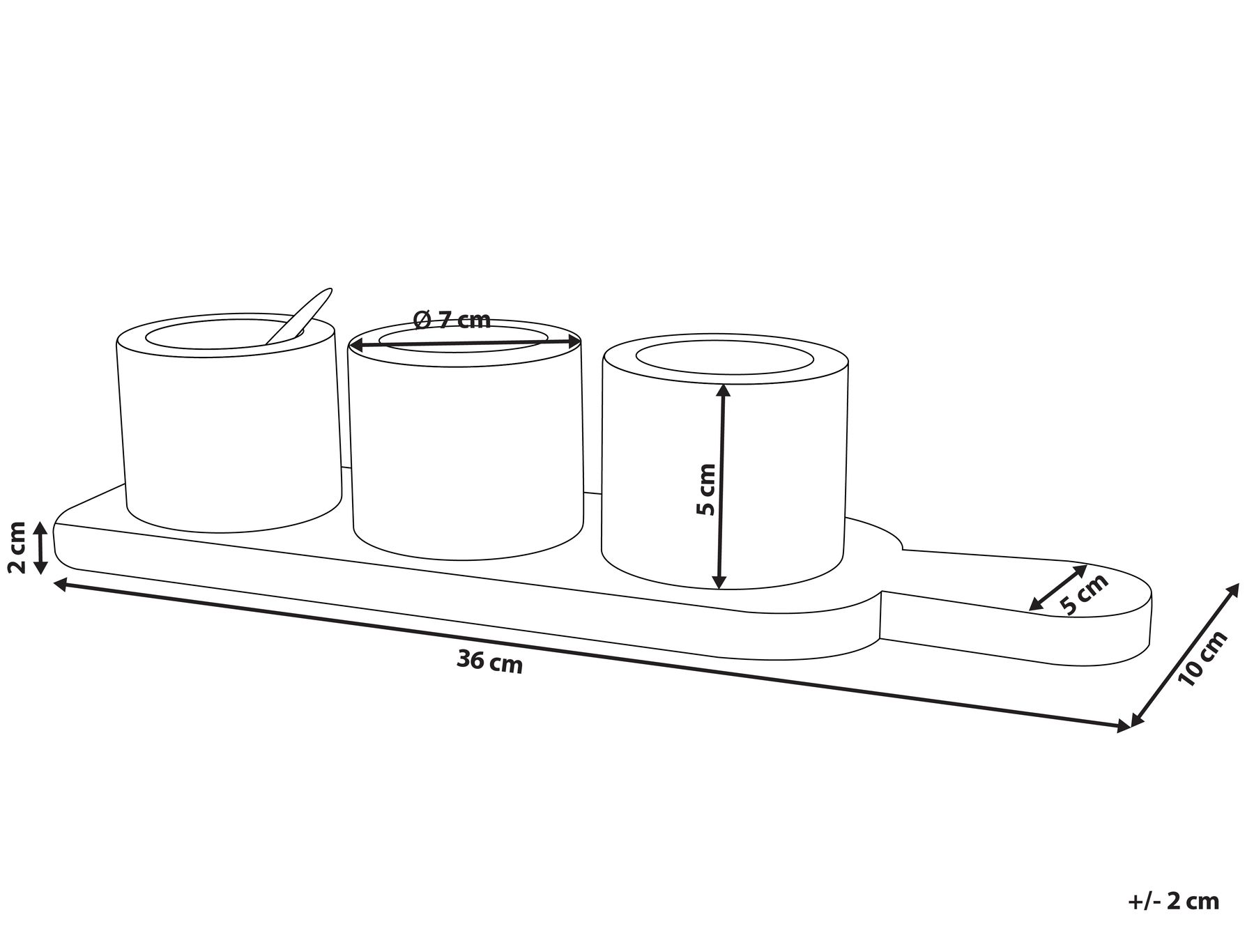 3 Bowl Serving Tray with Teaspoon PATRAS Stone Multicolour | Beliani.co.uk