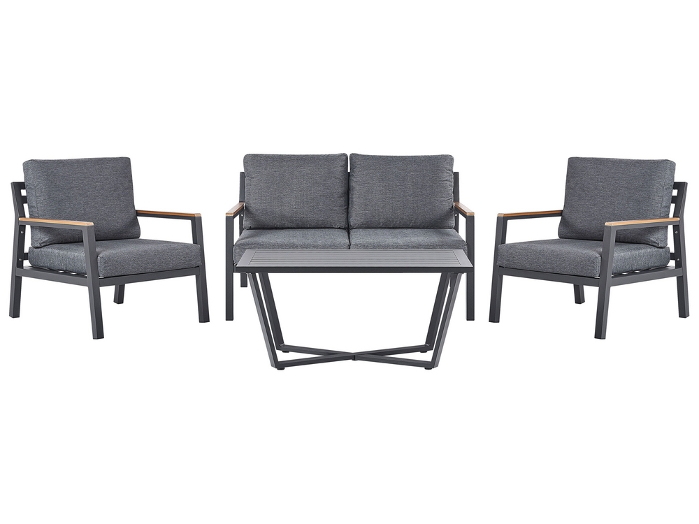 4 Seater Aluminium Garden Sofa Set Dark Grey DELIA Beliani