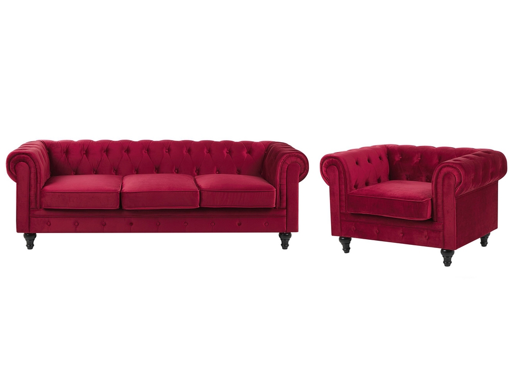 Red velvet couches for sale store