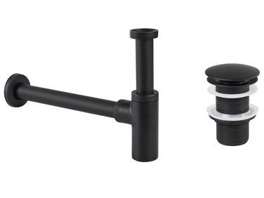 Basin Bottle Trap with Click Clack Waste Black MAFREDI | Beliani.co.uk