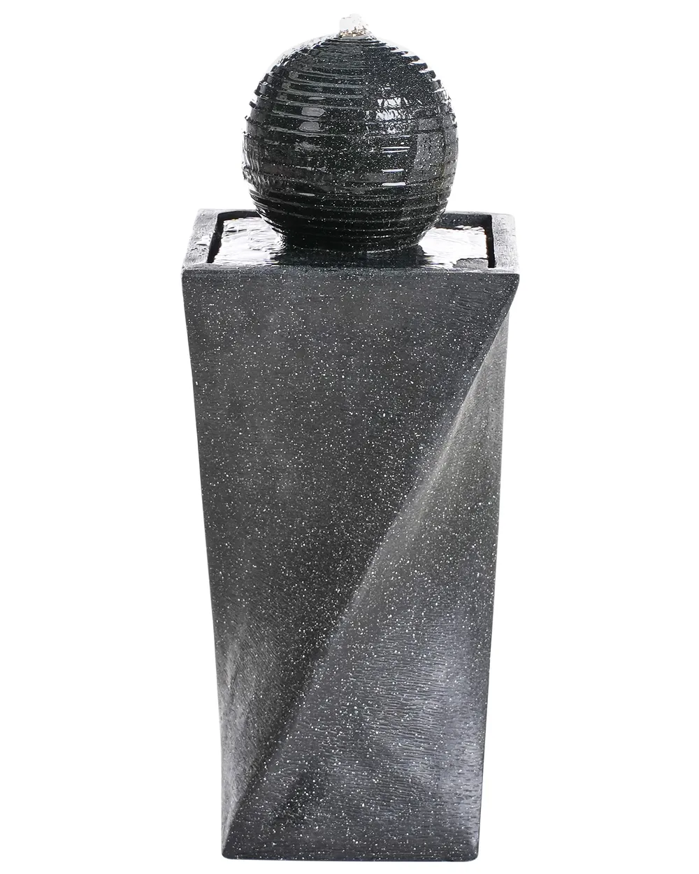 Garden Water Feature LED ACQUACHETA Graphite Grey | Beliani.co.uk