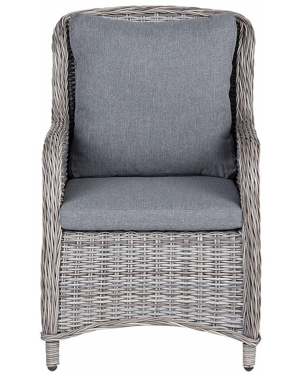 Set of 2 Garden Chairs with Cushions CASCAIS PE Rattan Grey Beliani