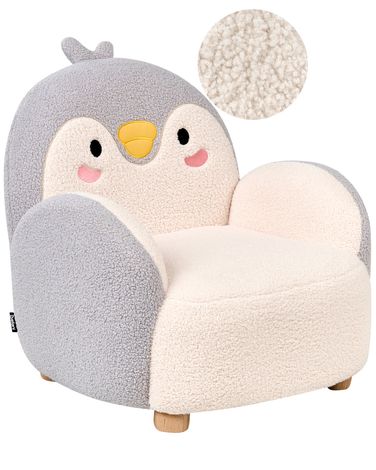 Lenestol for barn pingvin bouclé grå FYN | Beliani.no