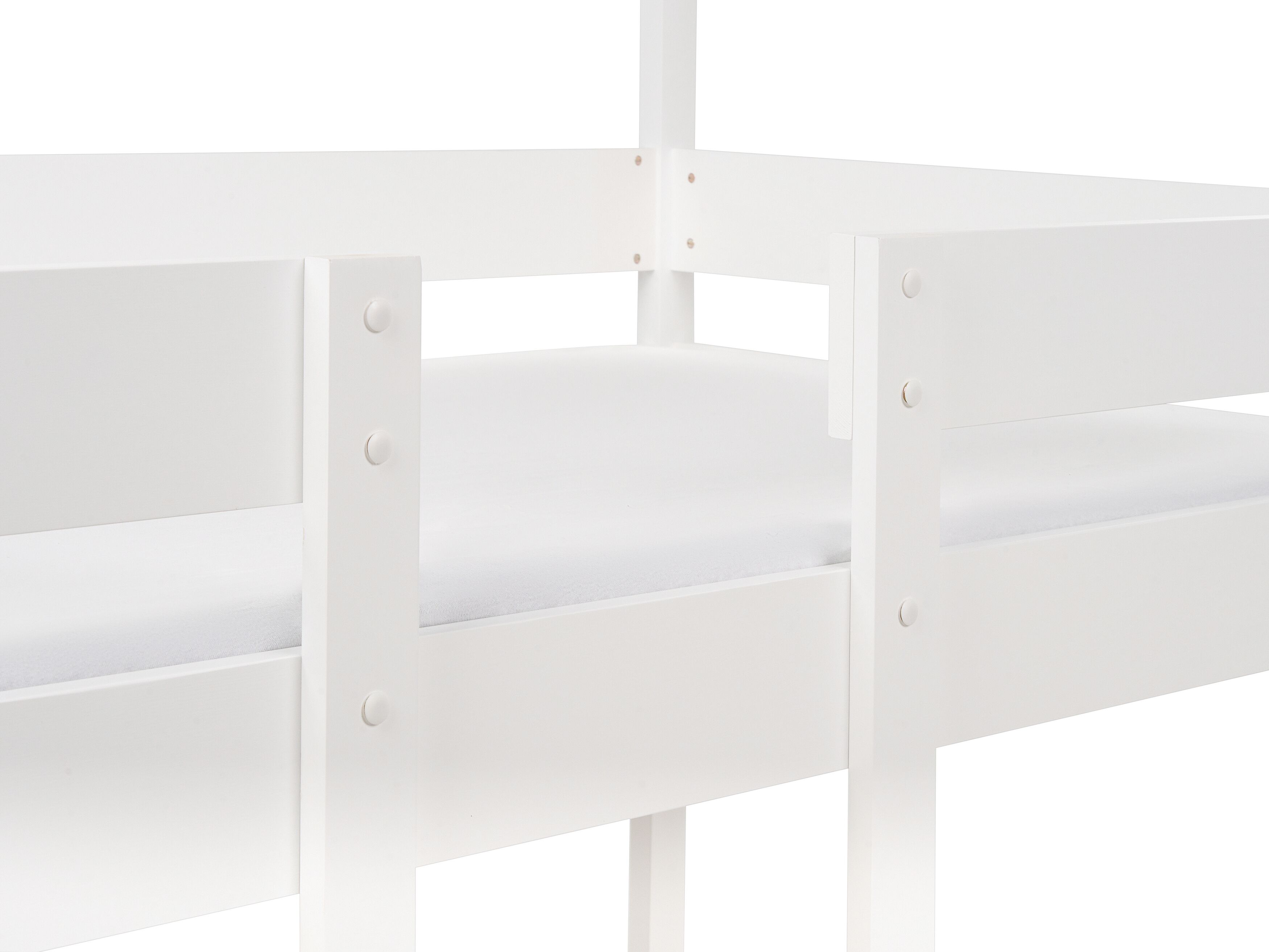 Bunk Bed House Pine Wood LABATUT 90 x 200 cm (EU Single) White ...