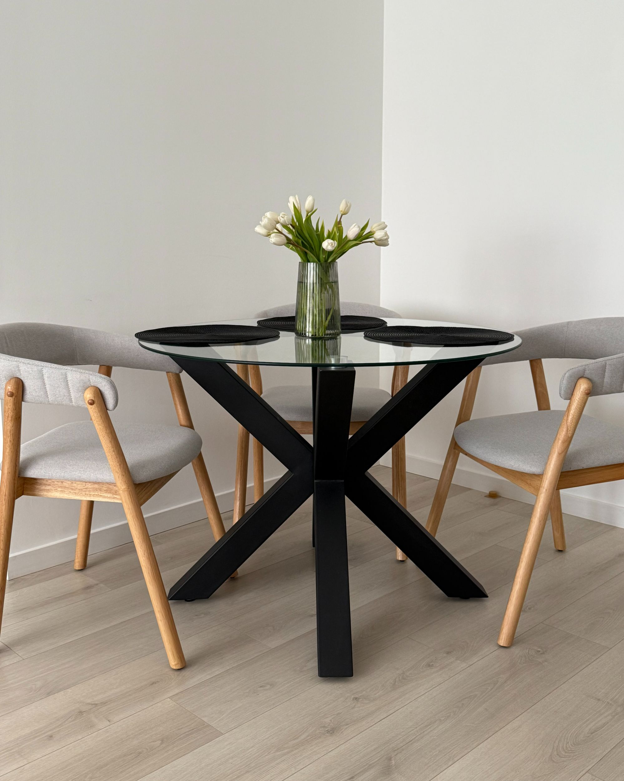 Dining Table OTIUM Black 100 cm 100 cm | Beliani.co.uk