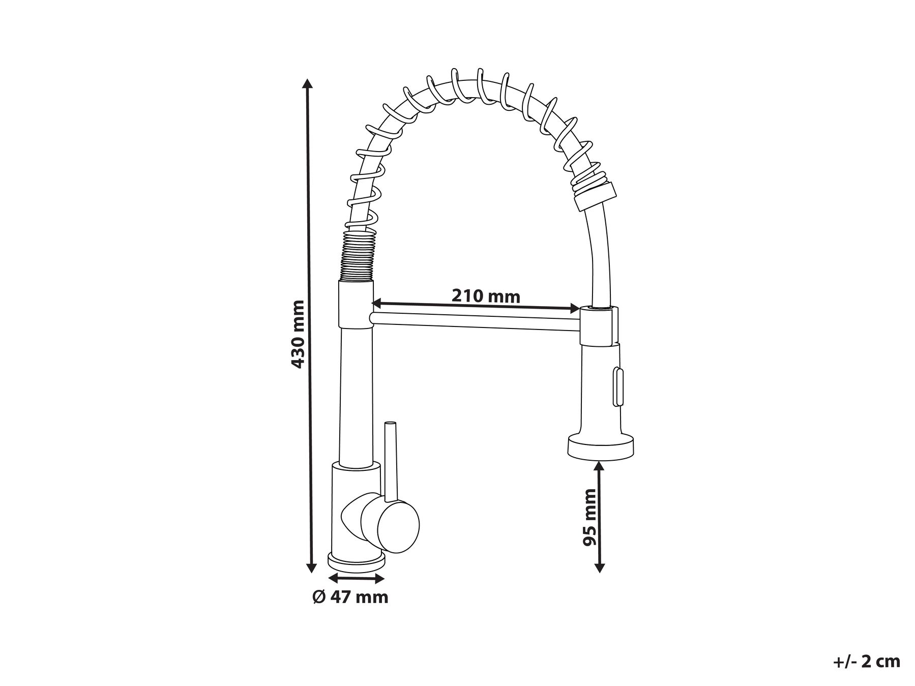 Kitchen Spring Coil Tap MAIHUE Silver | Beliani.co.uk