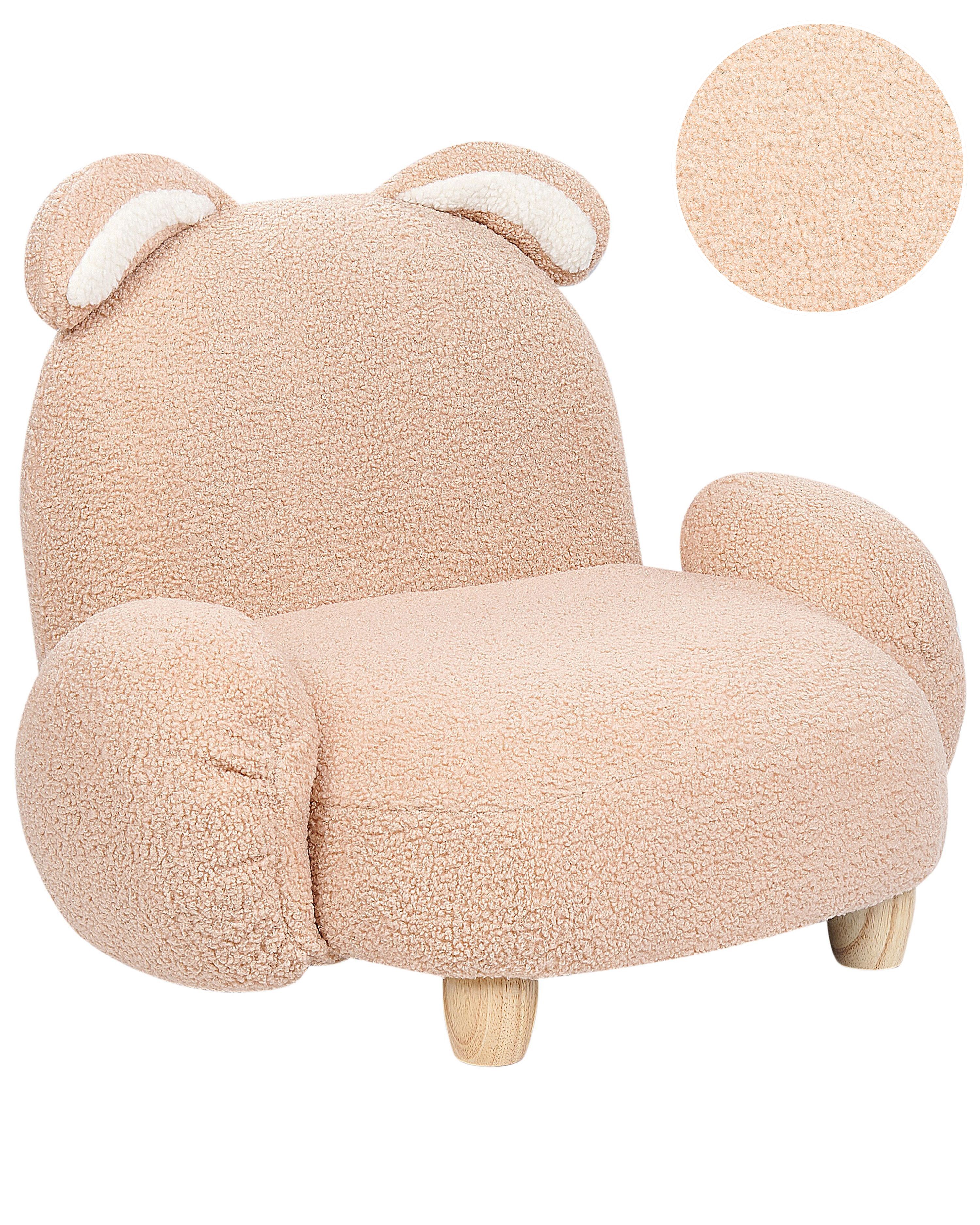 Fotel dziecięcy królik teddy beżowy KANNA | Beliani.pl