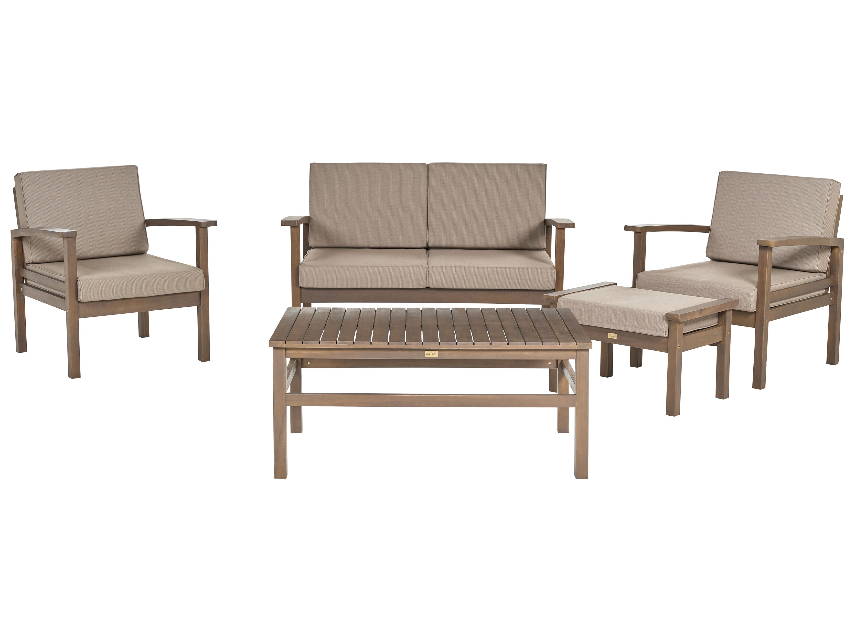 Ensemble de salon de jardin avec table 4 places MANILA Acacia Marron ...