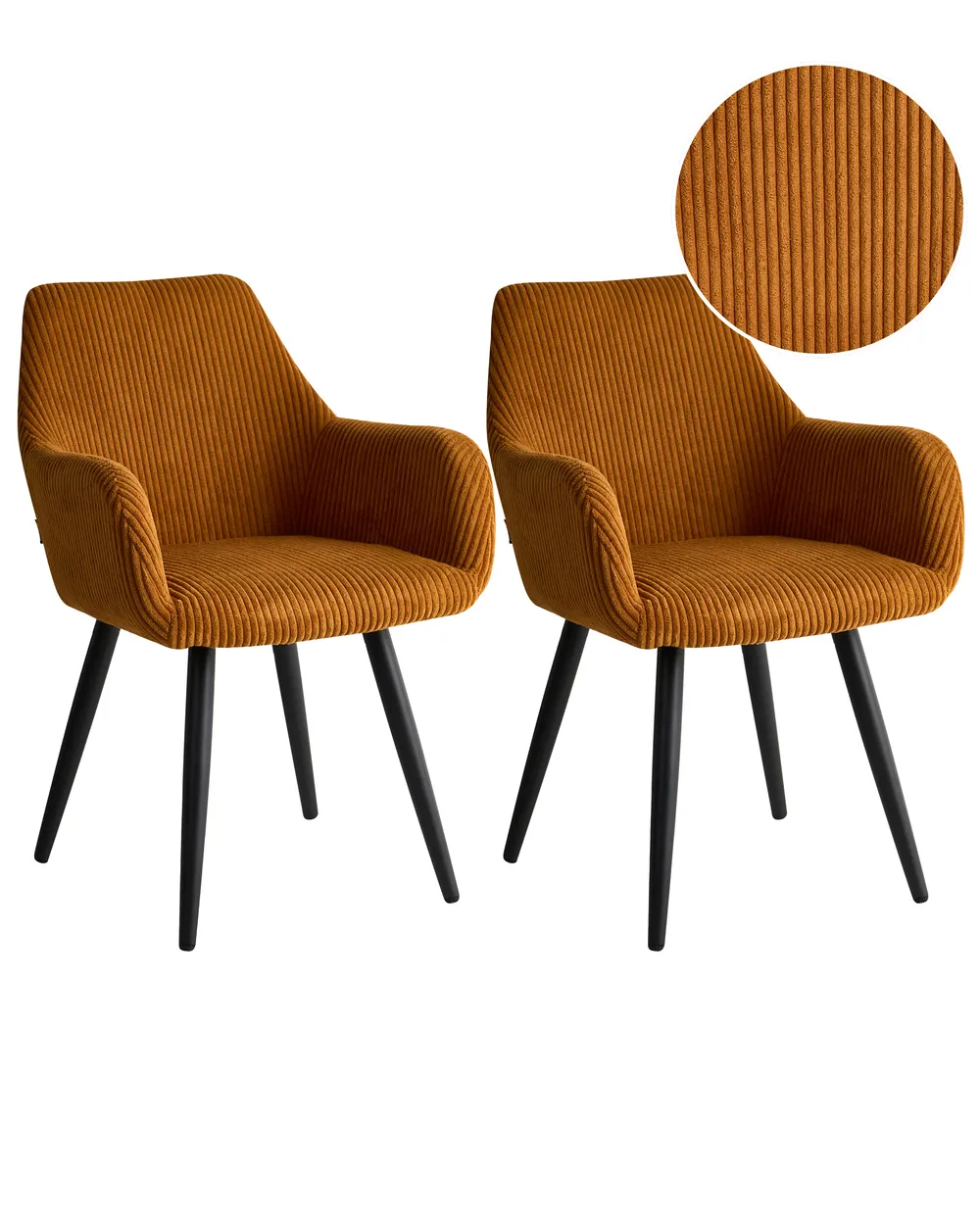 Set de 2 scaune dining MORI Velur Portocaliu | Beliani.ro