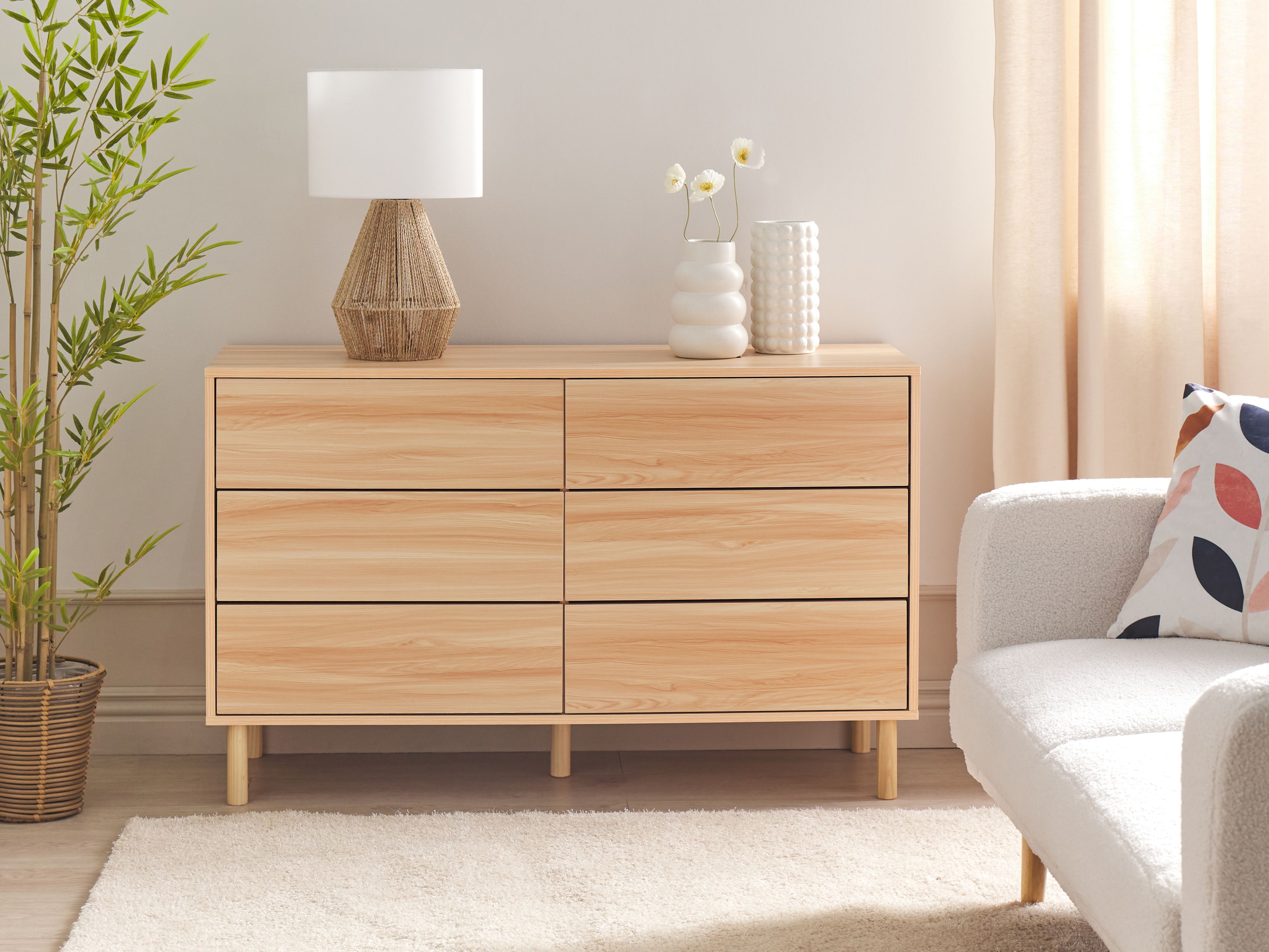 6 Drawer Chest SHARPE Light Brown | Beliani.co.uk