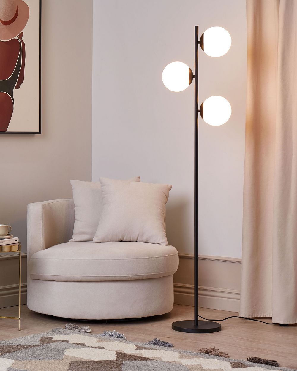 Bankenset 5-zitter SKIVE Stof Lichtbruin | Beliani.nl