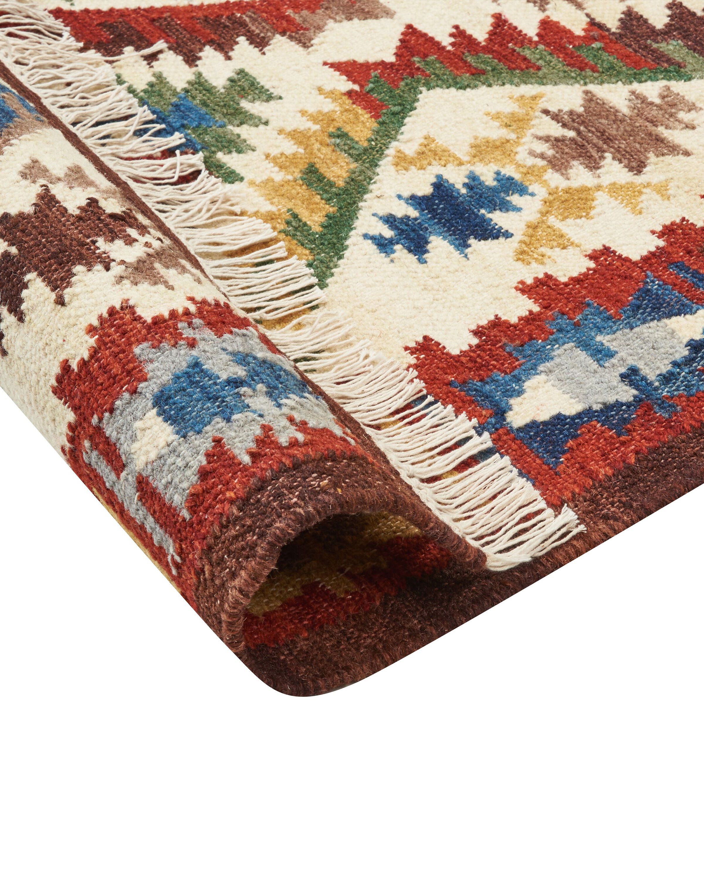 Kelim Teppich Wolle mehrfarbig 200 x 300 cm orientalisches Muster ...