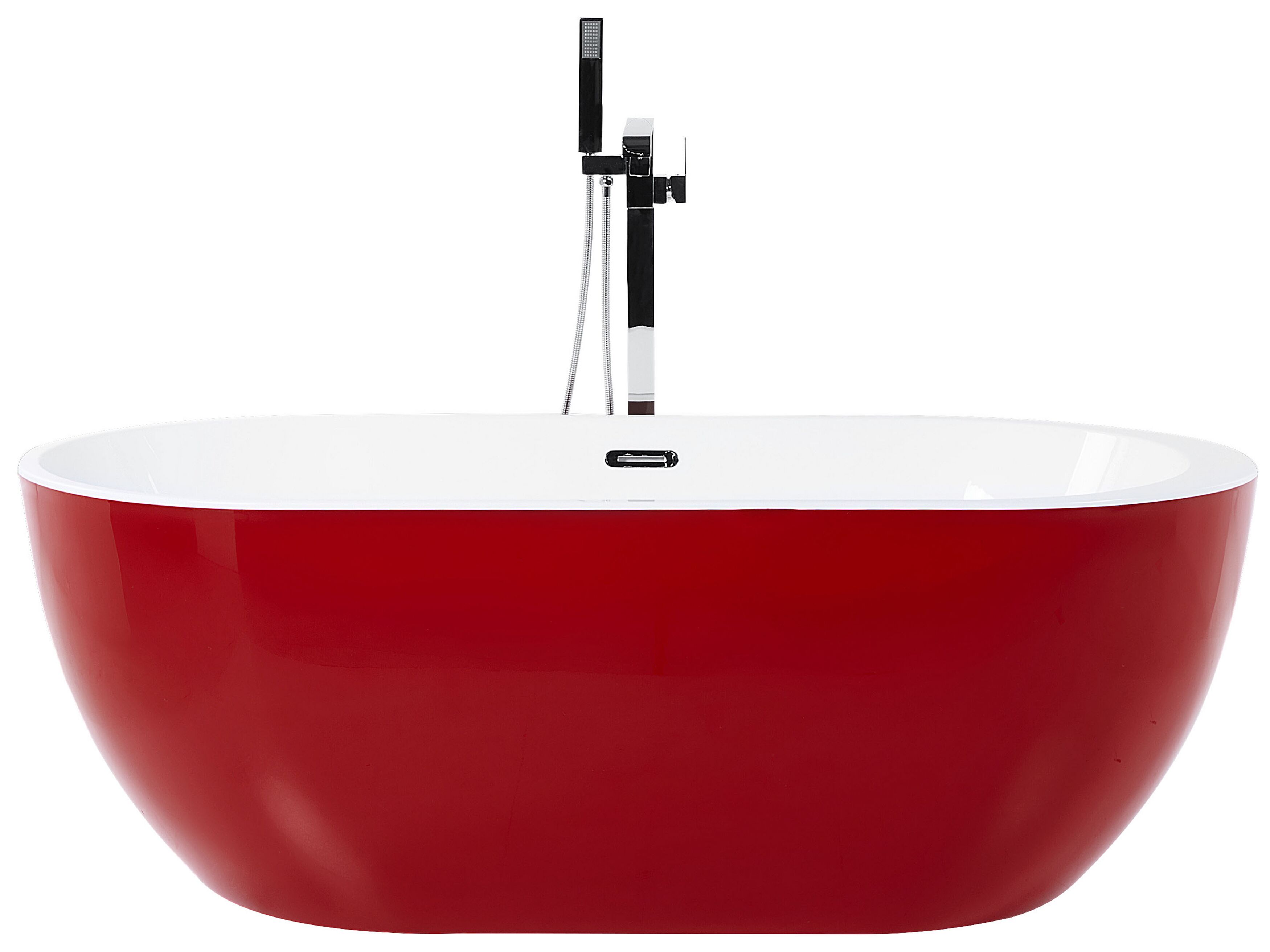 Freestanding Bathtub NEVIS 1600 x 750 mm Red | Beliani.co.uk
