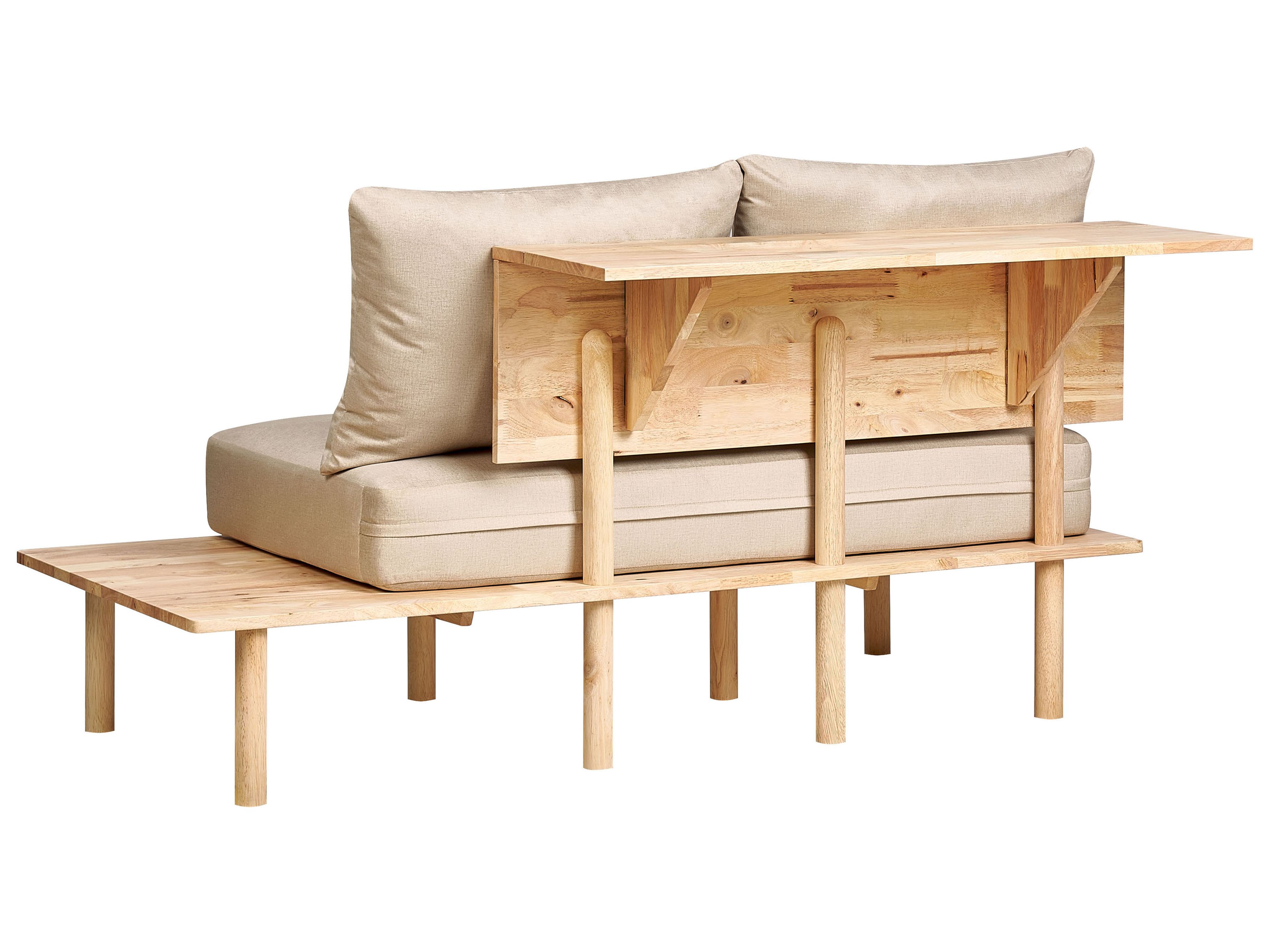2-Sitzer Sofa Stoff mit Ablage Beige SALO | Beliani.ch