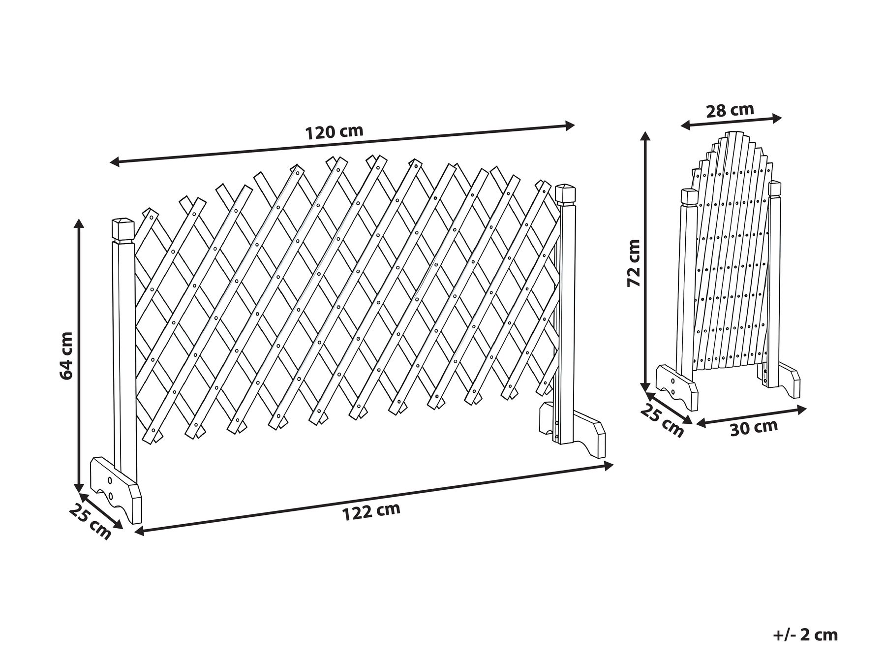 Garden Trellis PAVAROLO Extendable Dark Brown | Beliani.co.uk