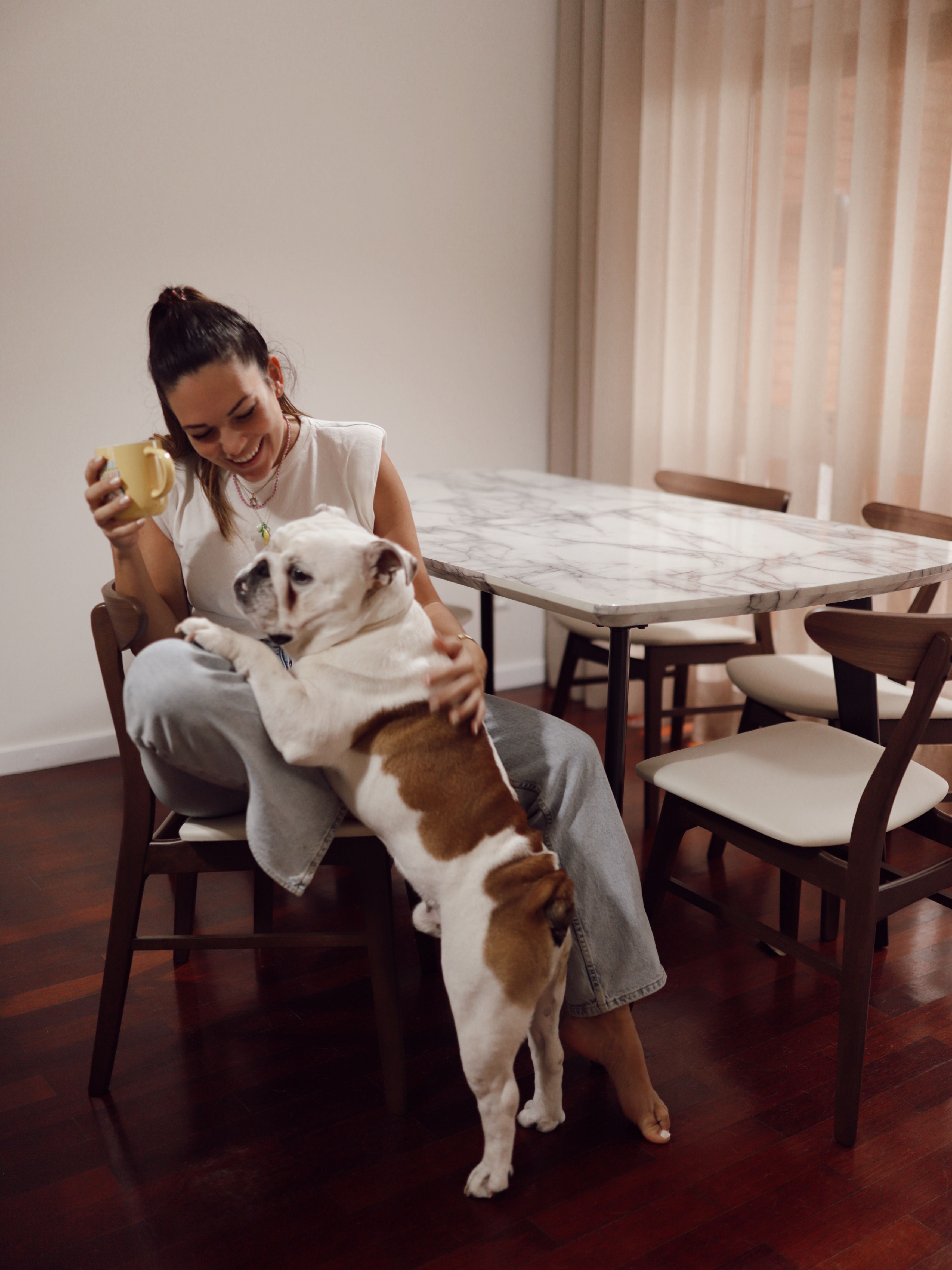 Set van 2 eetkamerstoelen LYNN Hout Wit | Beliani.nl