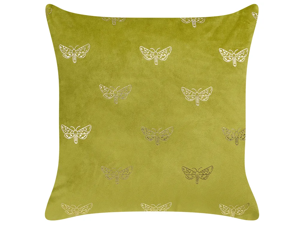 lime green patterned cushions