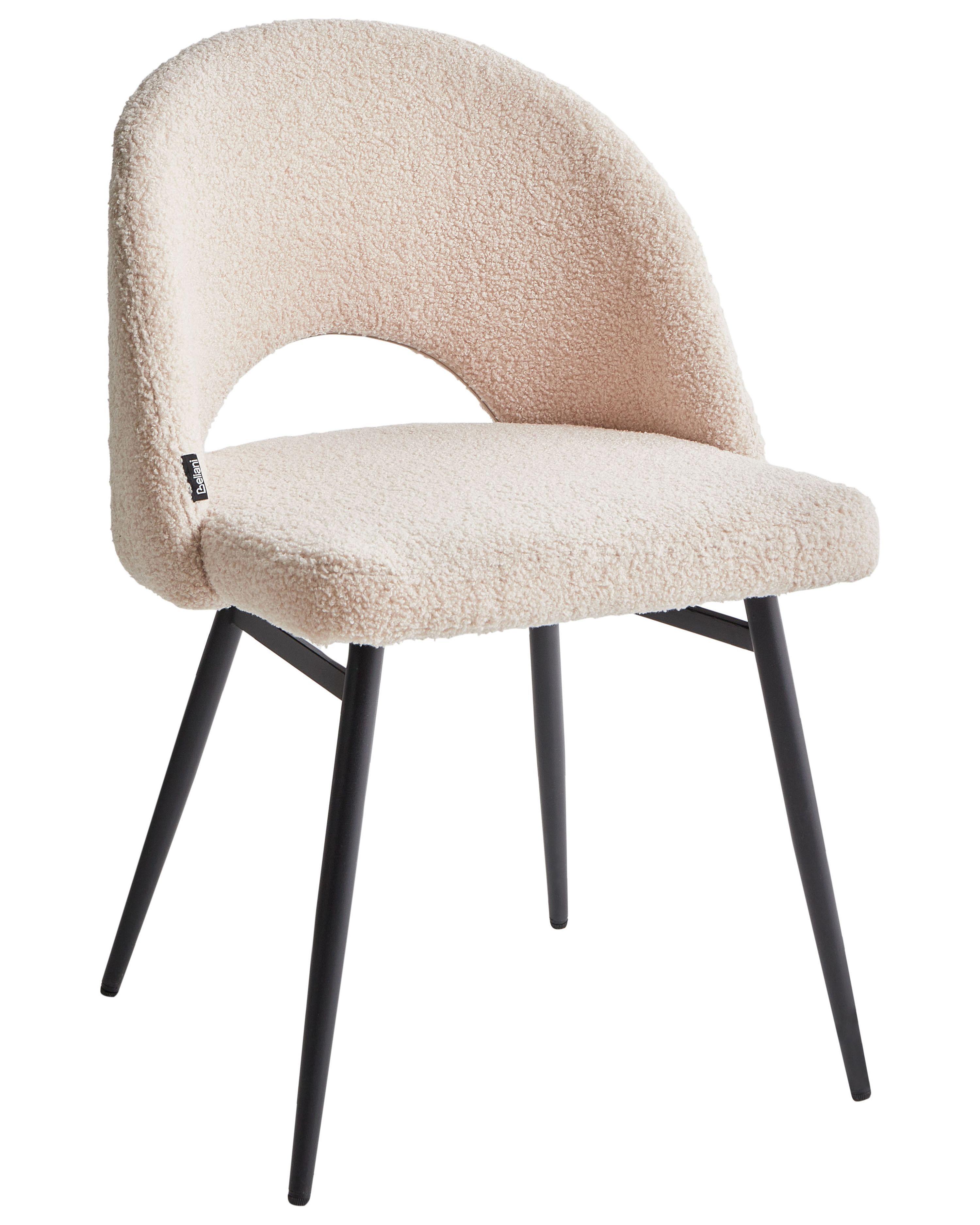Set med 2 matstolar ONAGA Bouclé Beige | Beliani.se
