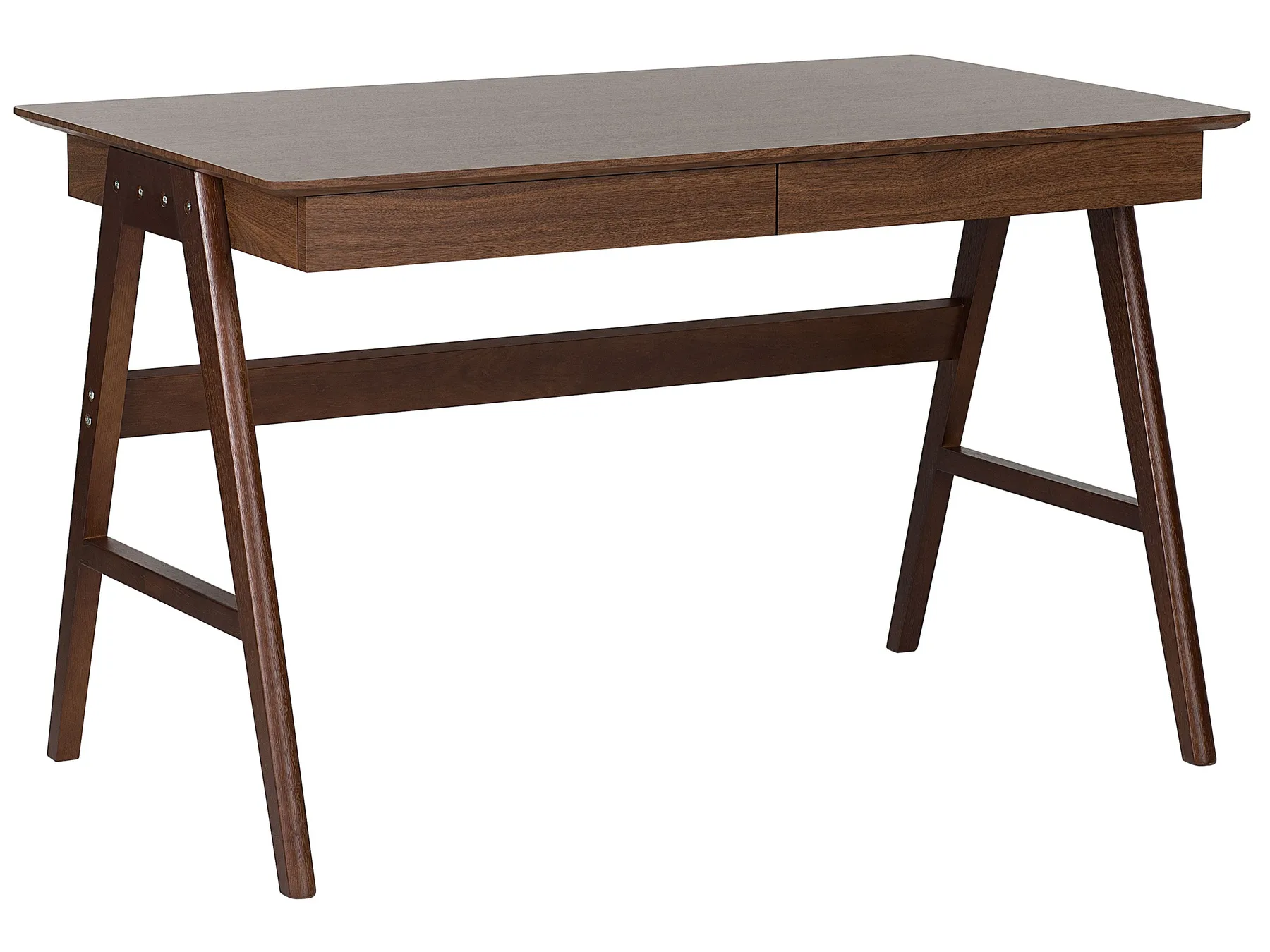 Home Office Desk SHESLAY Dark Brown 120 cm 70 cm with Storage | Beliani ...