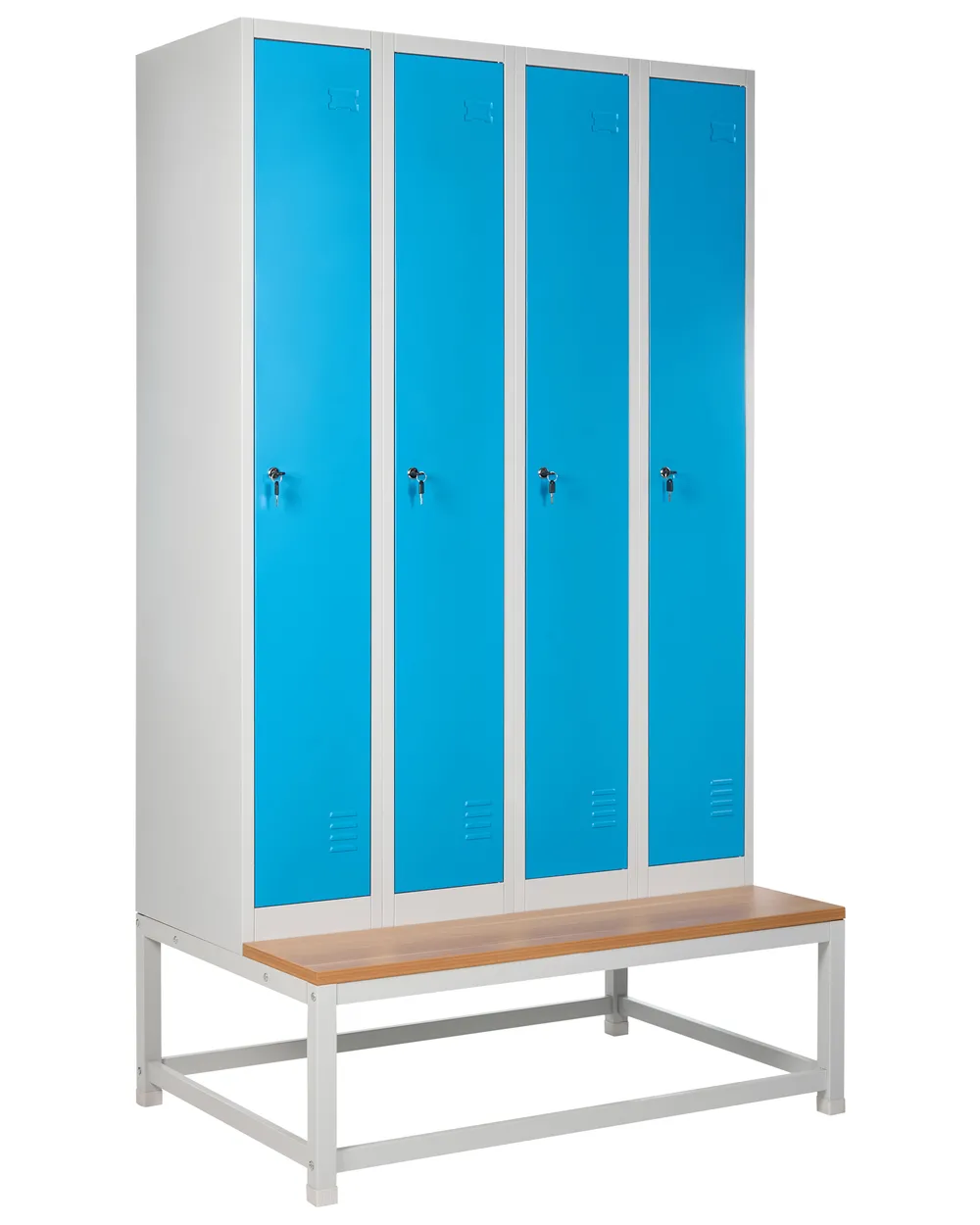 2-Tier Storage Locker ATHLETE Metal Grey/ White | Beliani.co.uk