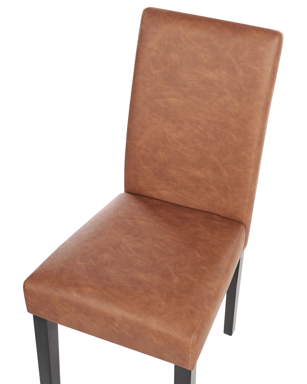 Set of 2 Dining Chairs BROADWAY Faux Leather Golden Brown Beliani